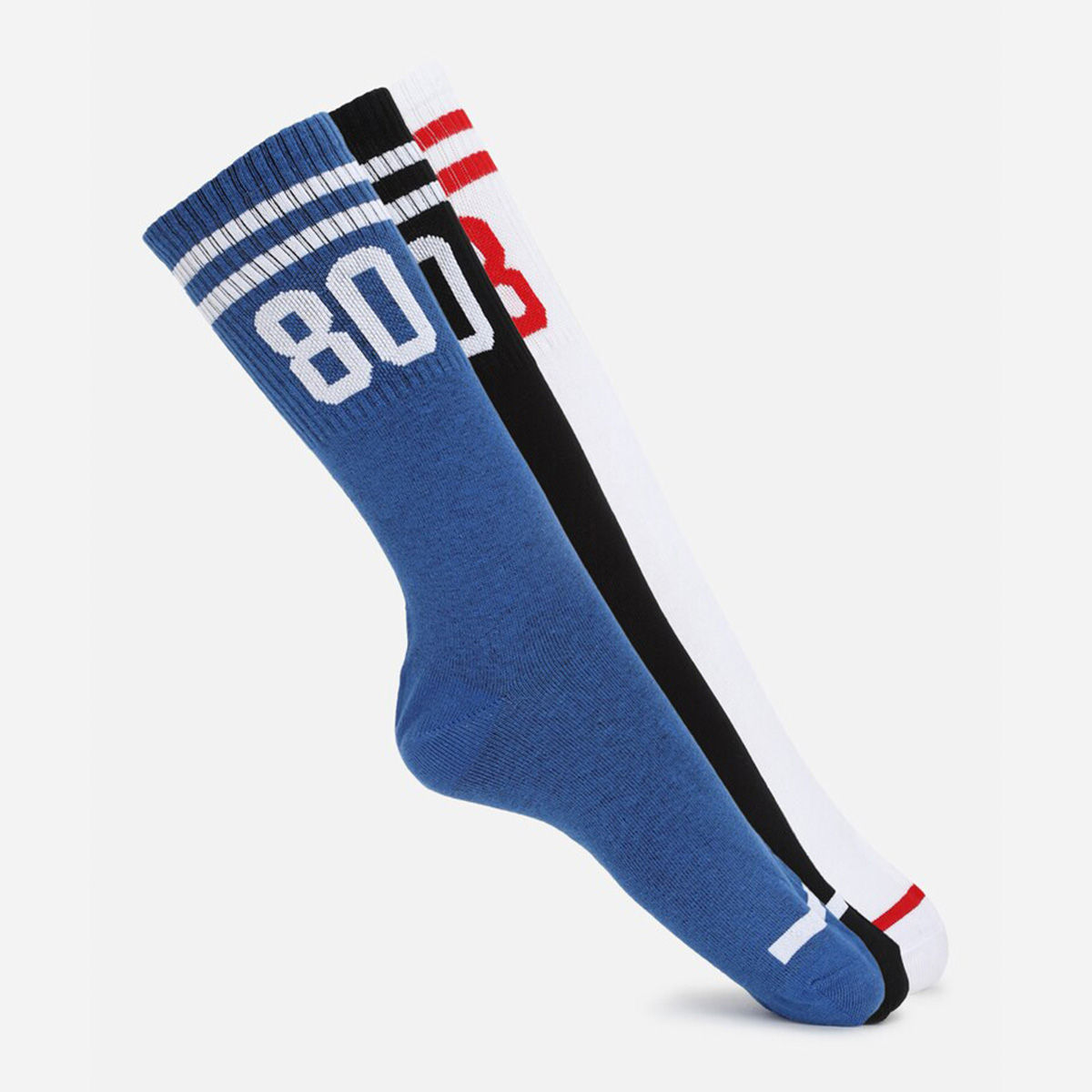 Buy Forever 21 Graphic Multi-Color Crew Socks (Pack of 3) Online