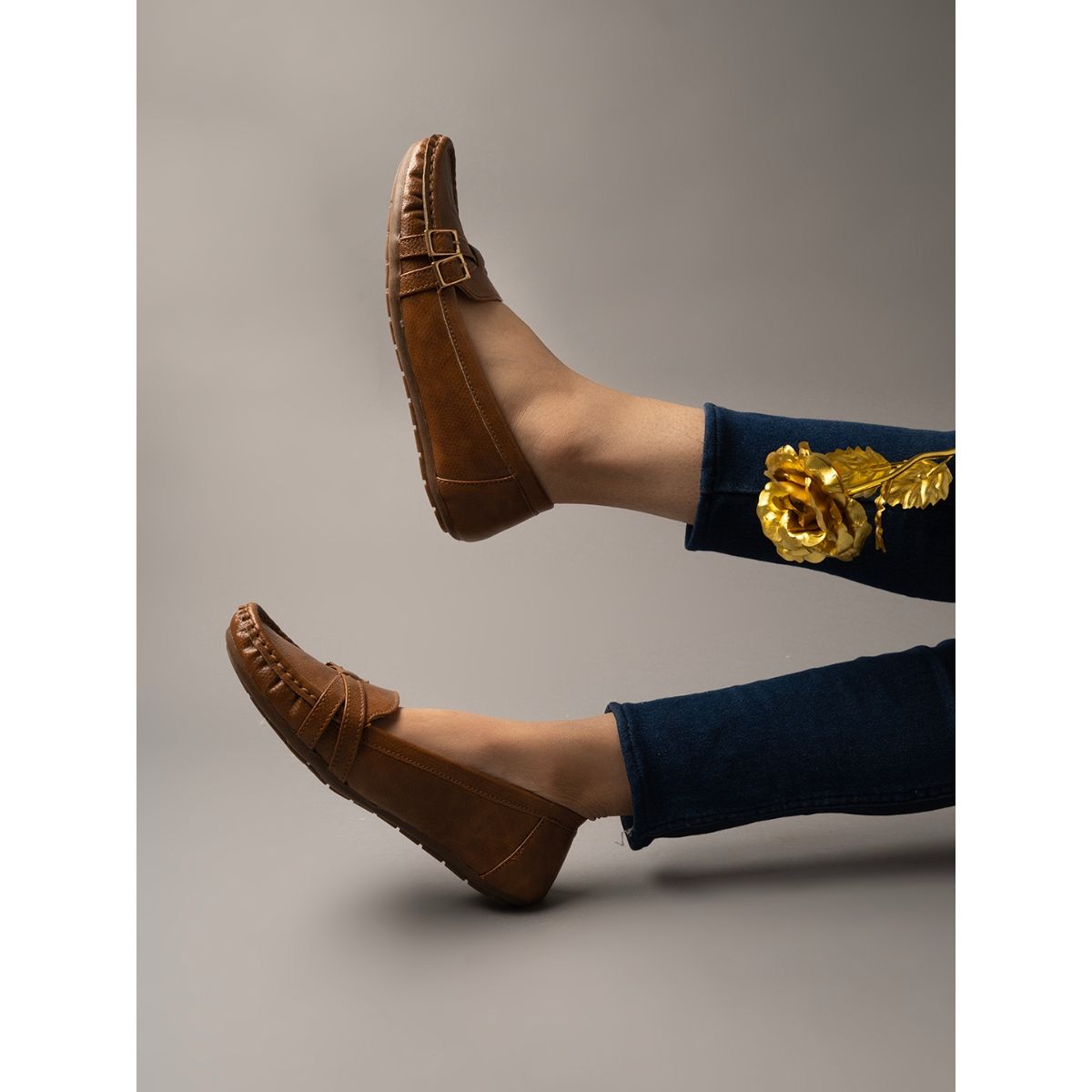 Buy Shoetopia Women Tan Loafers Online