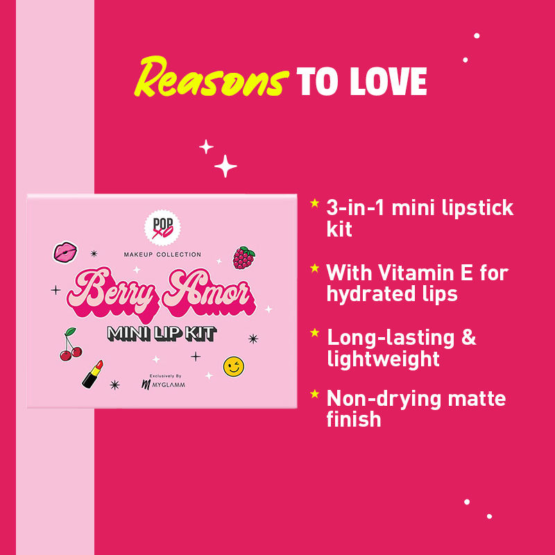 Buy MyGlamm POPxo Makeup Collection Mini Lip Kit - Creamy Matte Finish ...