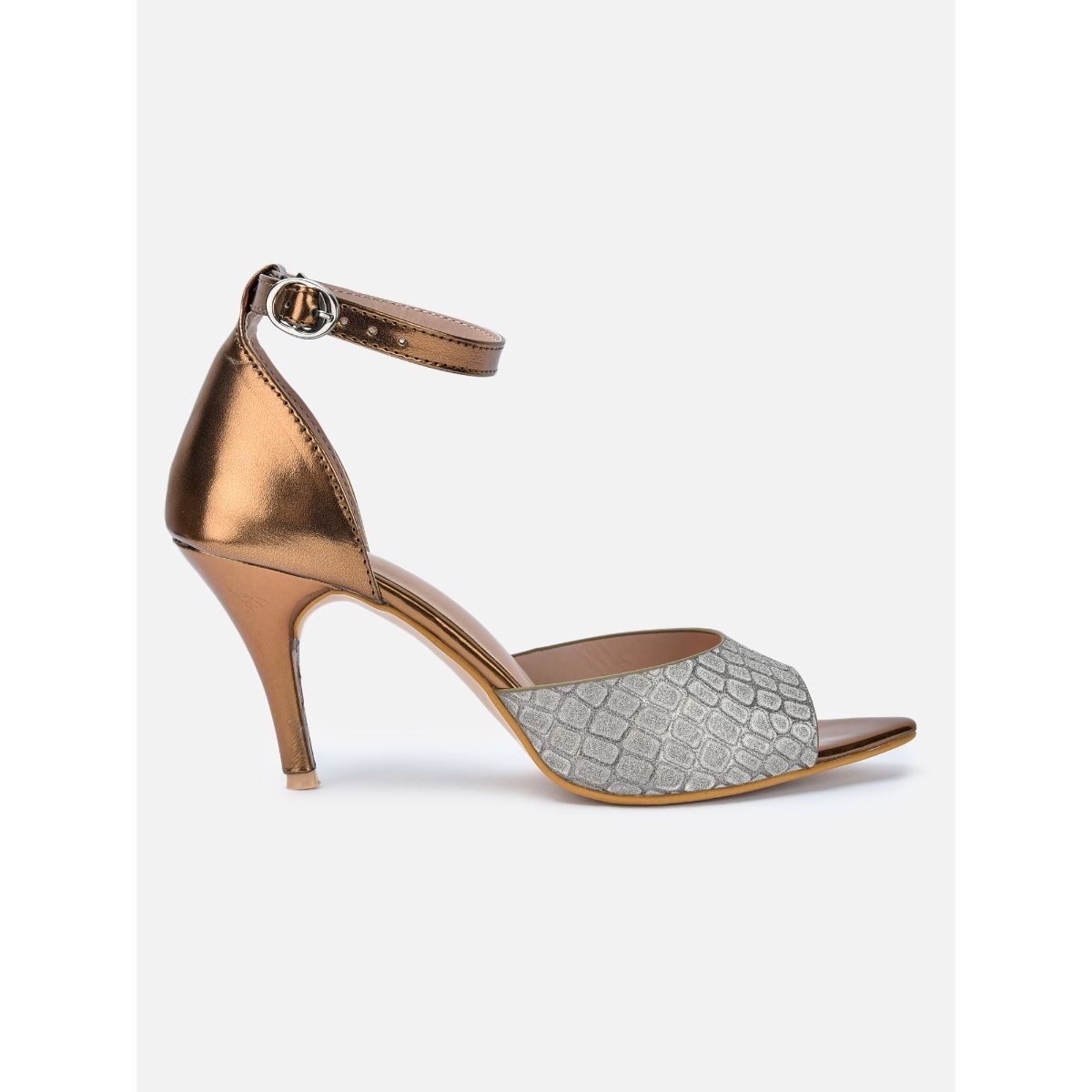 Buy VALIOSAA Copper Textured Heels Online