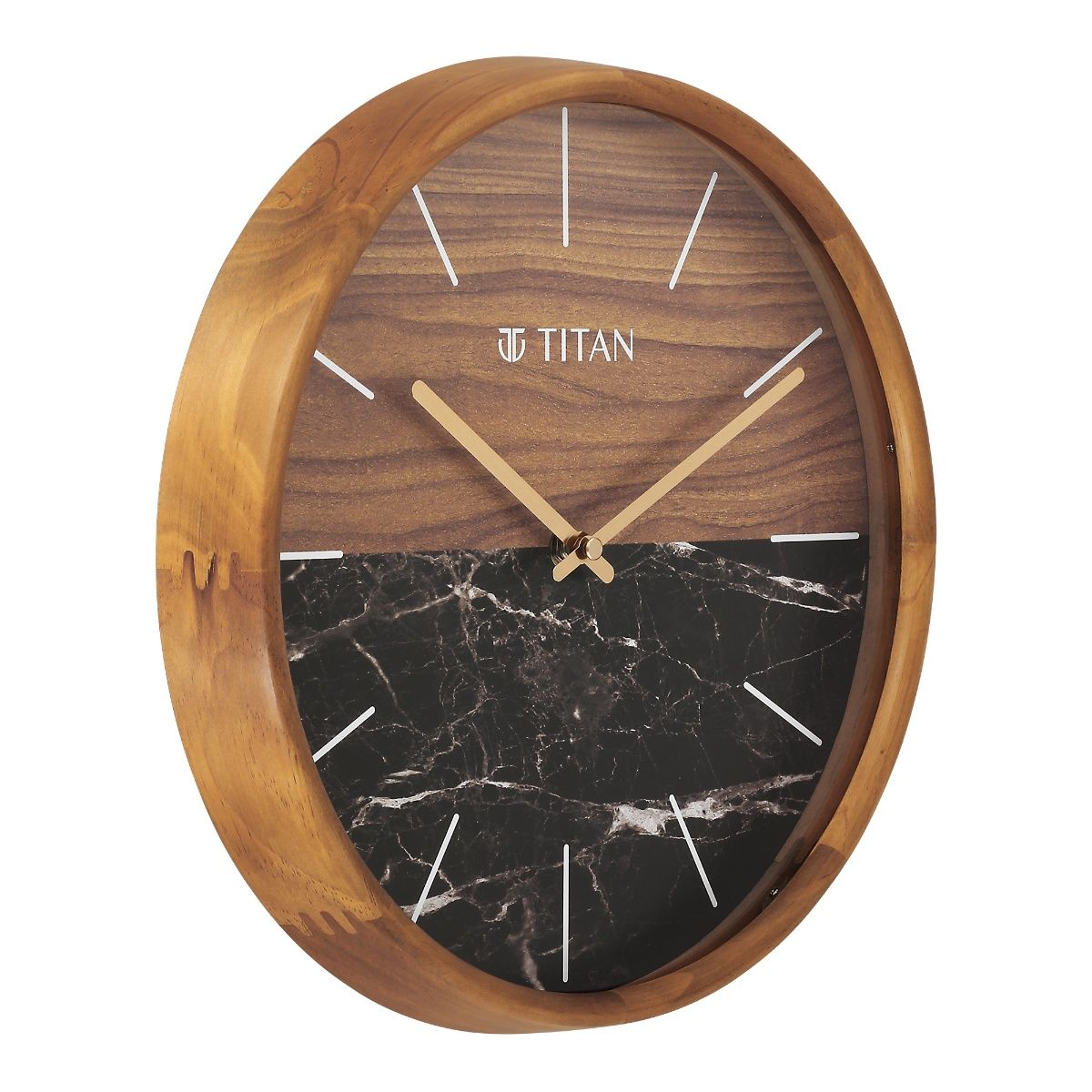Buy Titan Contemporary Wooden Clock with Wood & Stone Textures on The ...