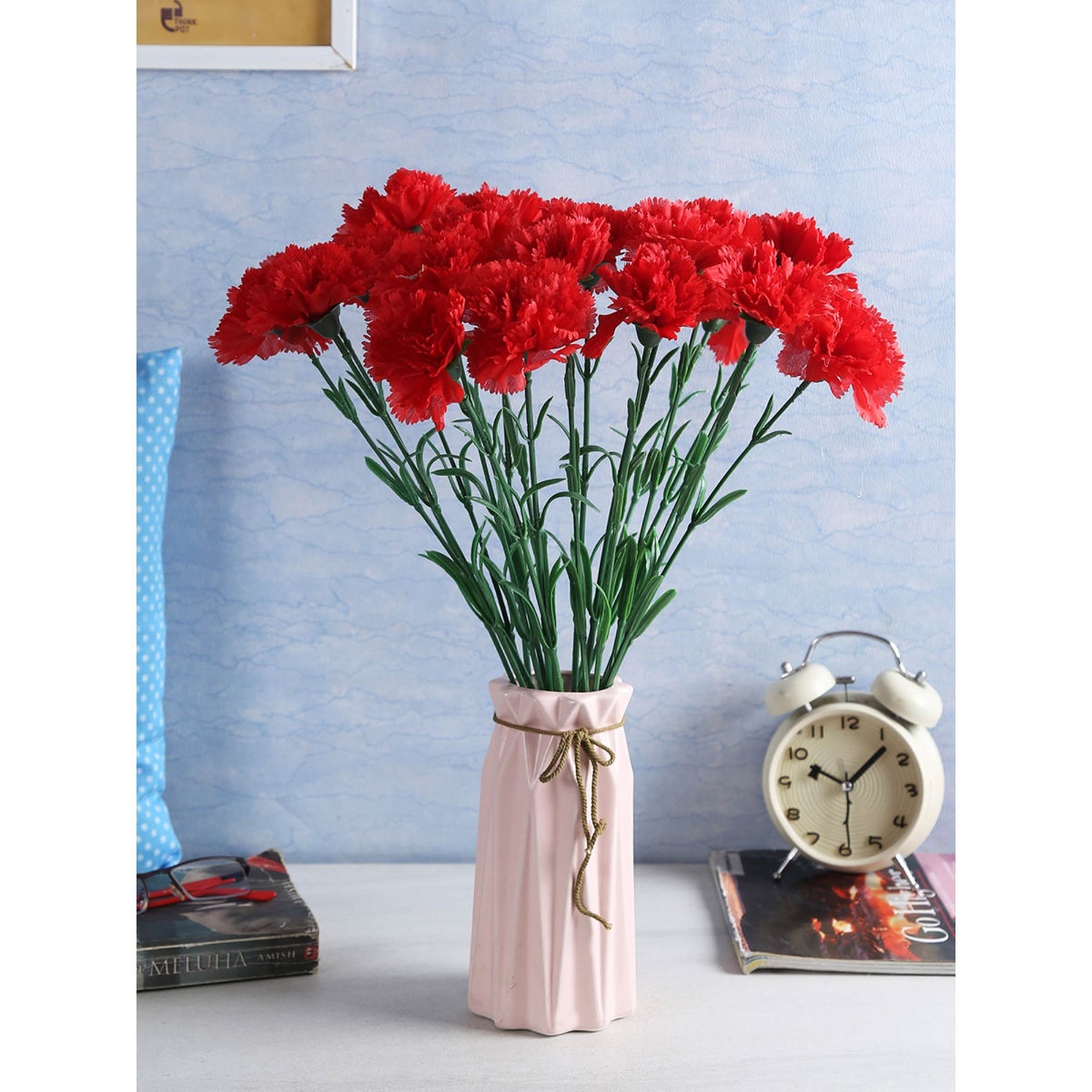Fourwalls Artificial Single Carnation Flower Sticks for Home Decor (45 ...