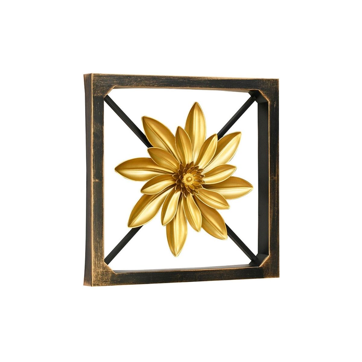 Buy At Home by Nilkamal Floral Plaque Frame Wall Decor Gold Online