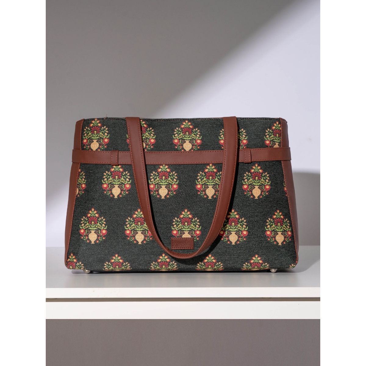 Buy Zouk Women Royal Green Floral Printed Shoulder Bag Online