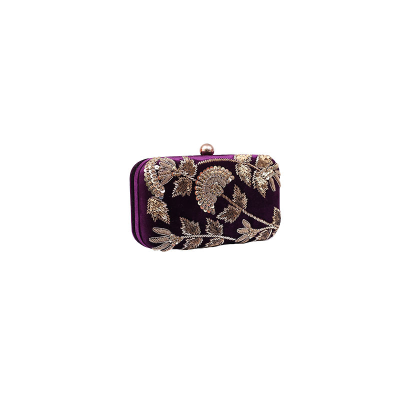 Buy Angeline Golden Flower Clutch Online