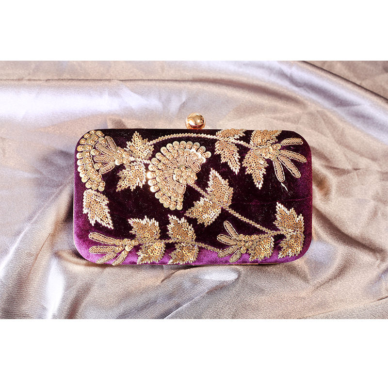 Buy Angeline Golden Flower Clutch Online