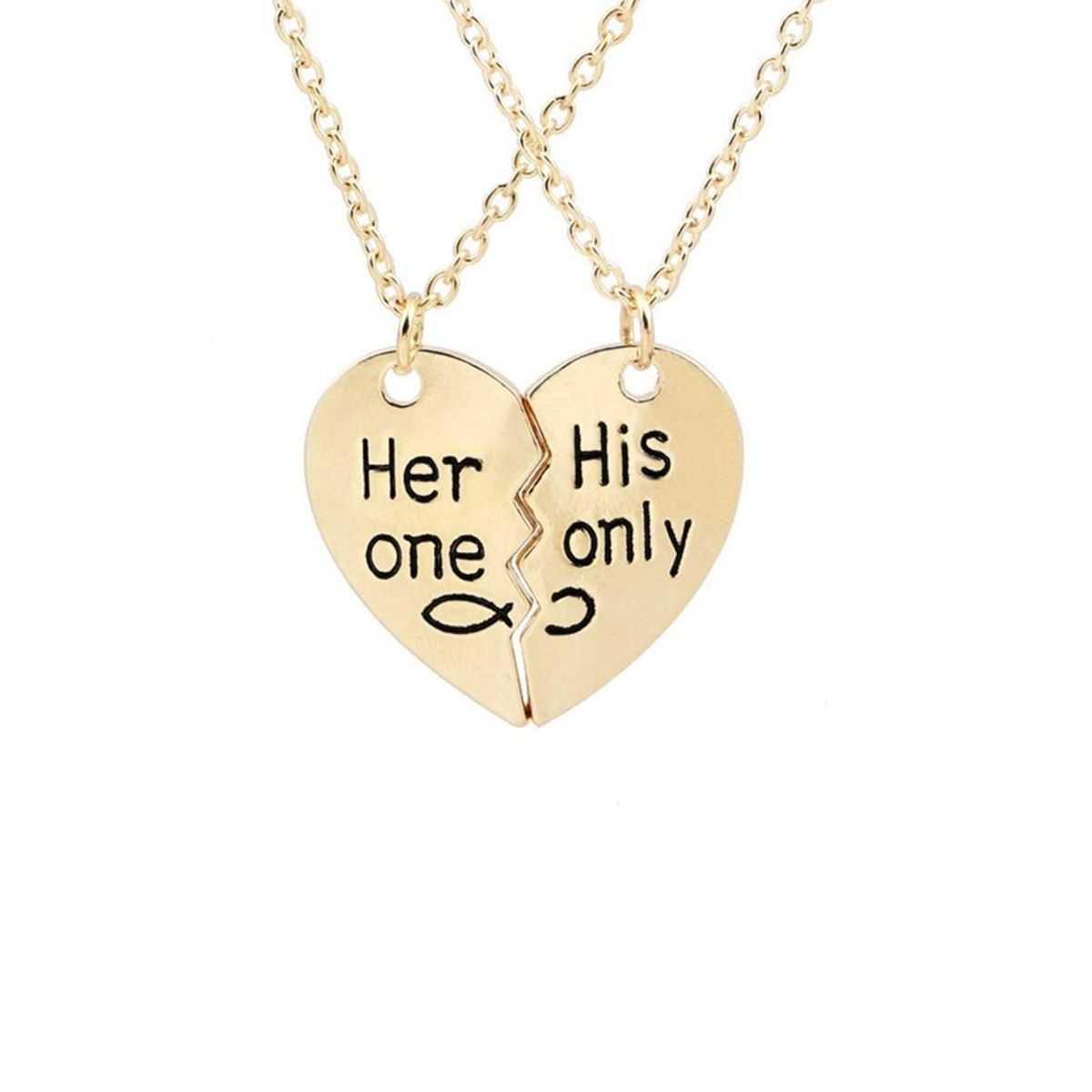 Buy OOMPH Combo Of Heart Two Piece Her and His Gold Stainless Steel ...