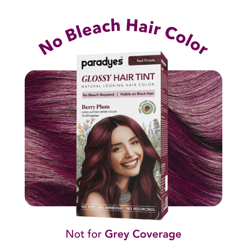 Paradyes Glossy Hair Tint Semi-Permanent Creme Hair Color Red-Purple ...