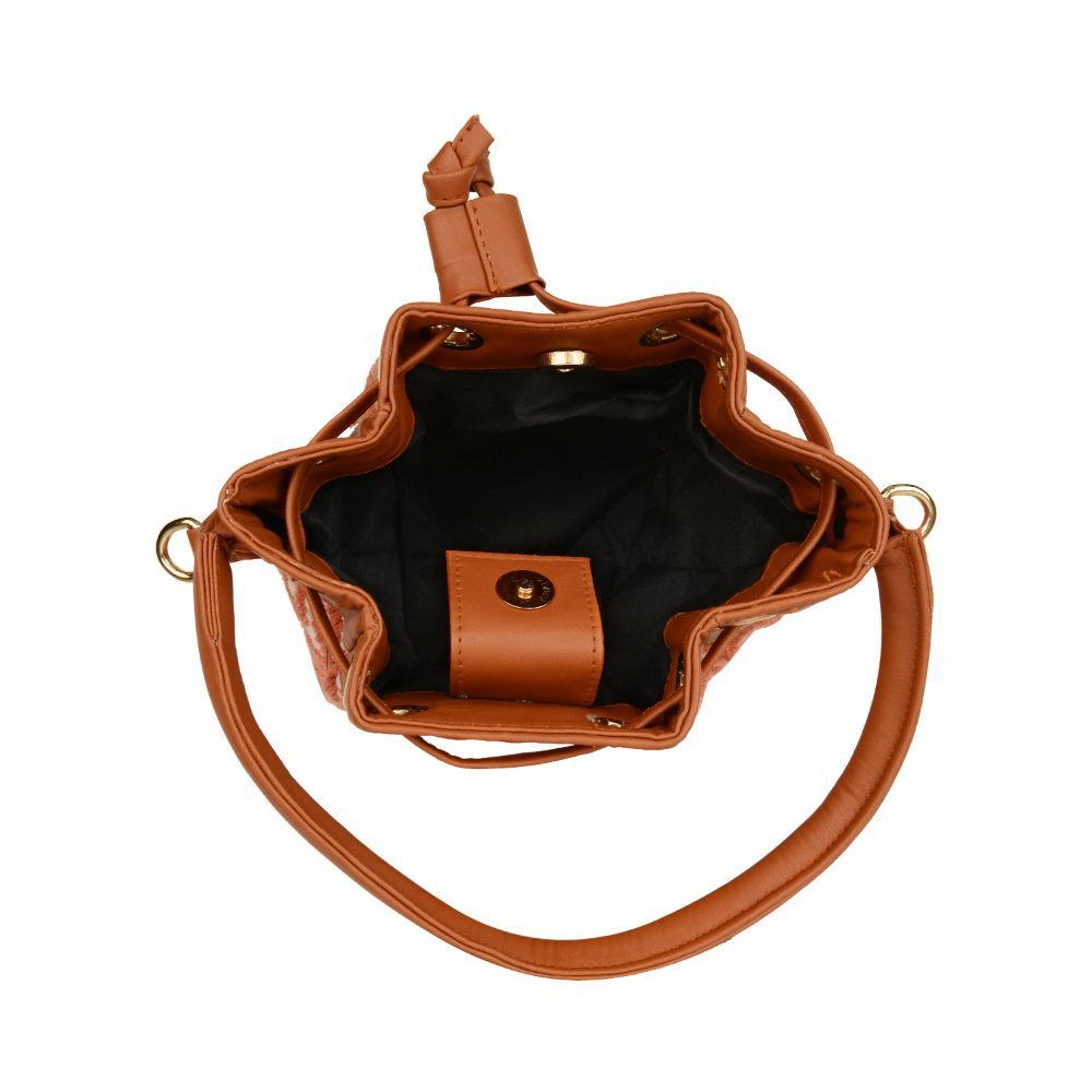 Buy IRO Rust Mini Drawstring Sling Bag Online