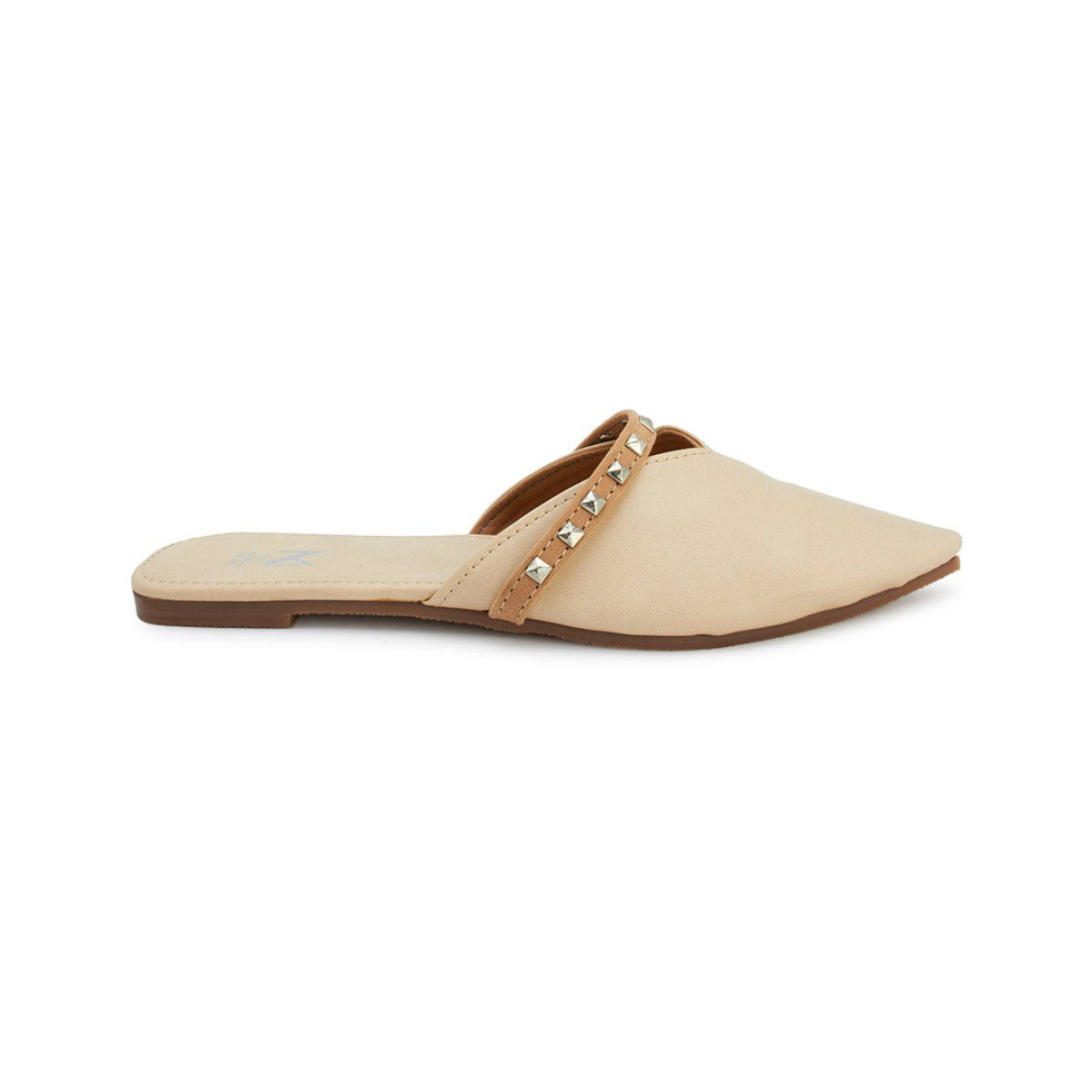 Buy The Madras Trunk Embellished Beige Mules Online