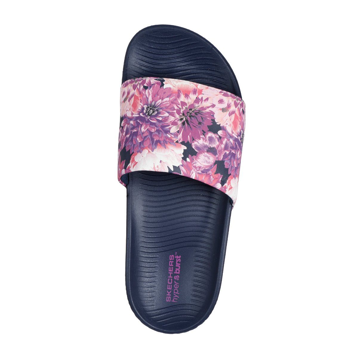 Buy SKECHERS HYPER SLIDE - FLORAL BLOOMS Sliders Purple & Navy Blue Online
