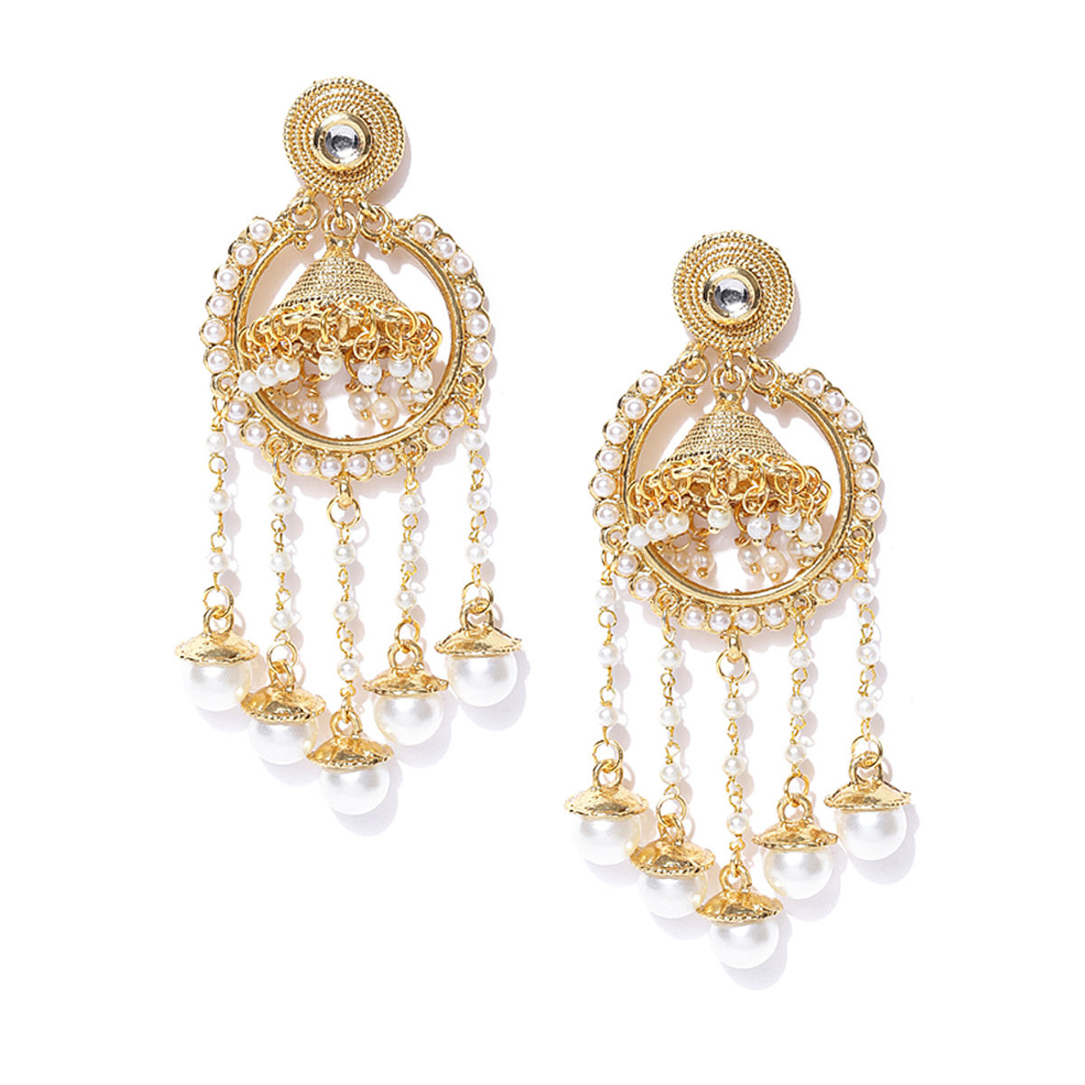 Buy Zaveri Pearls Gold Tone Ethnic Pearls Dangle Earring - ZPFK6673 Online