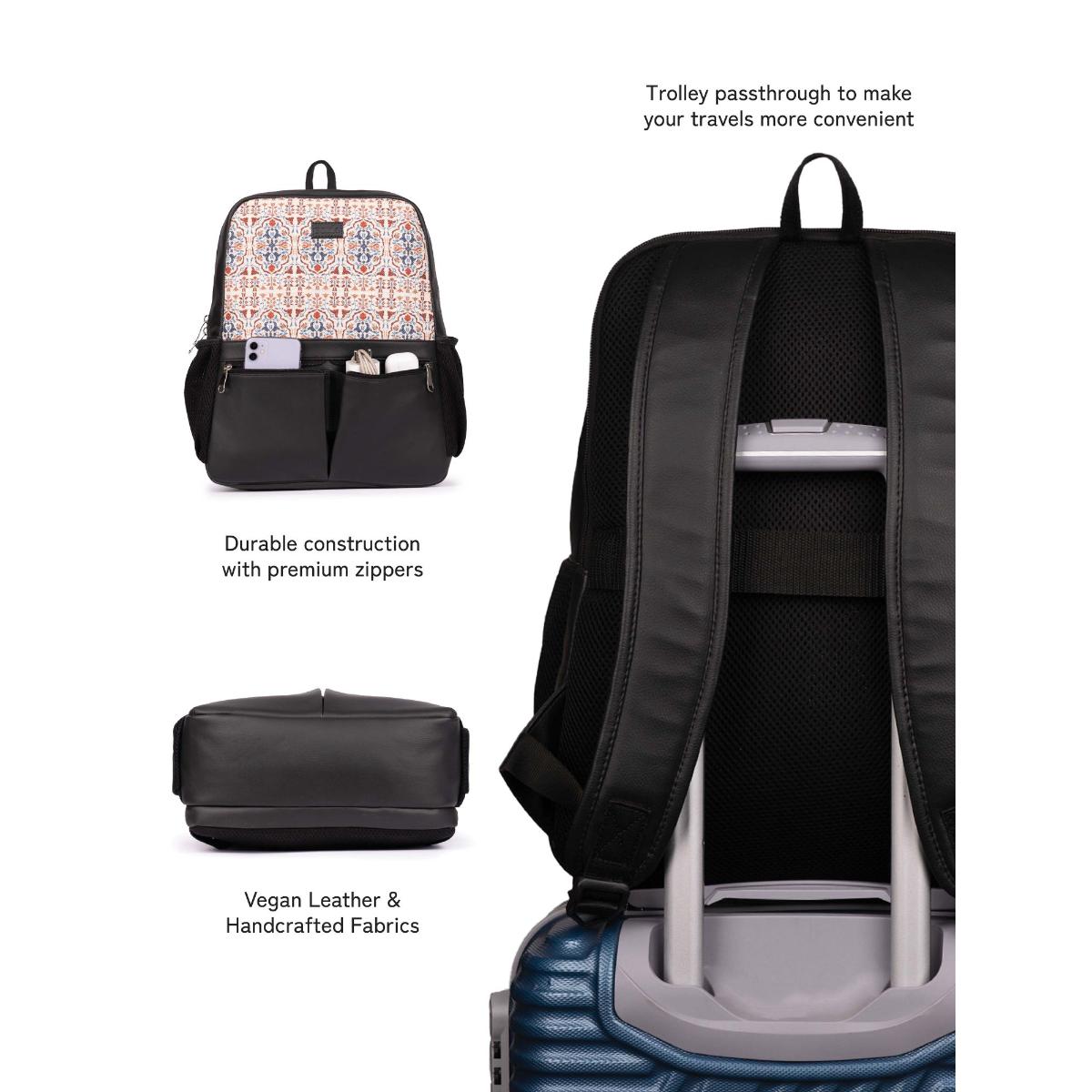 Buy Zouk Agra Floral Office Backpack Online