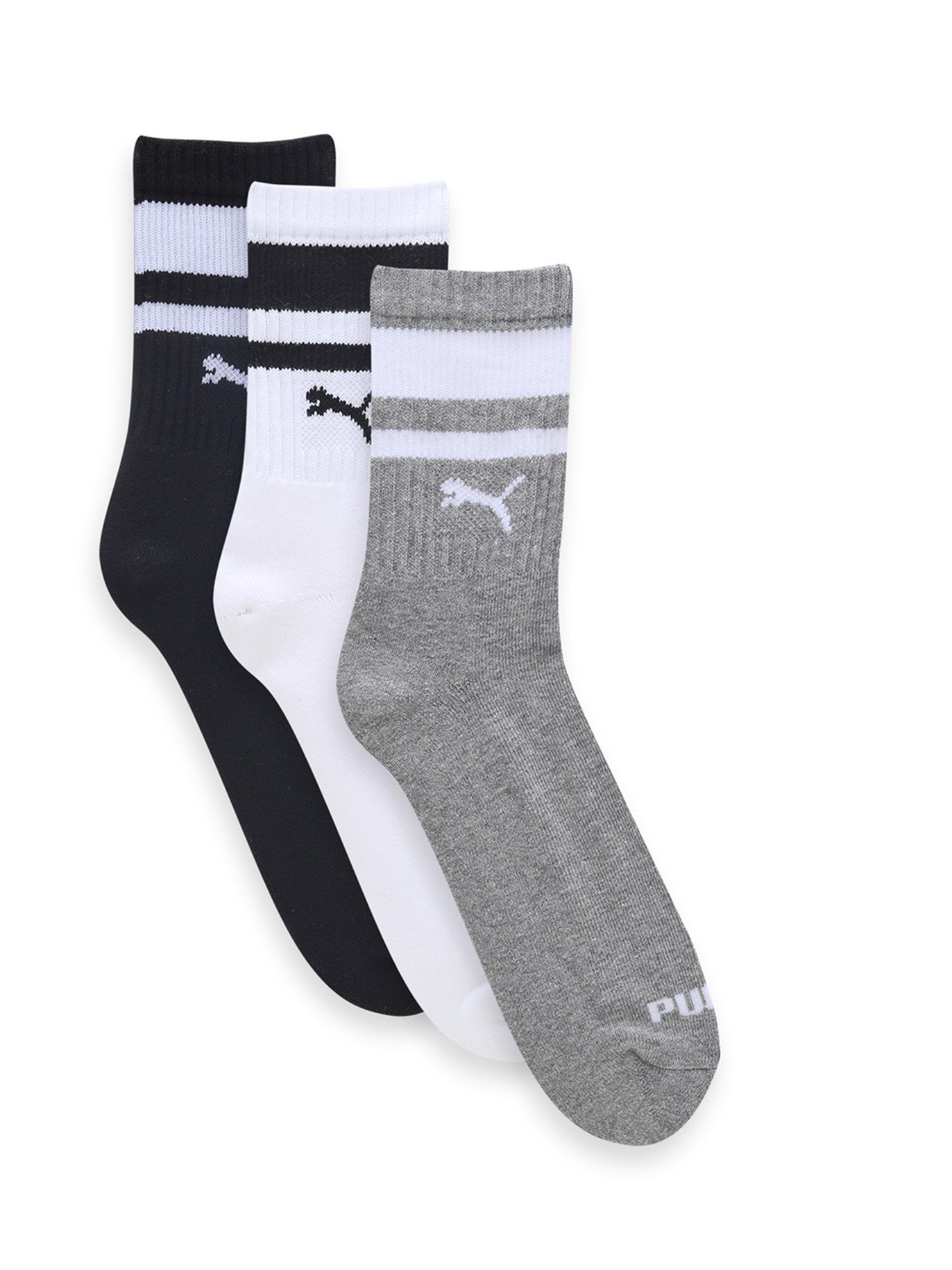 Puma Heritage Short Multicolored Crew Socks Pack of 3 S
