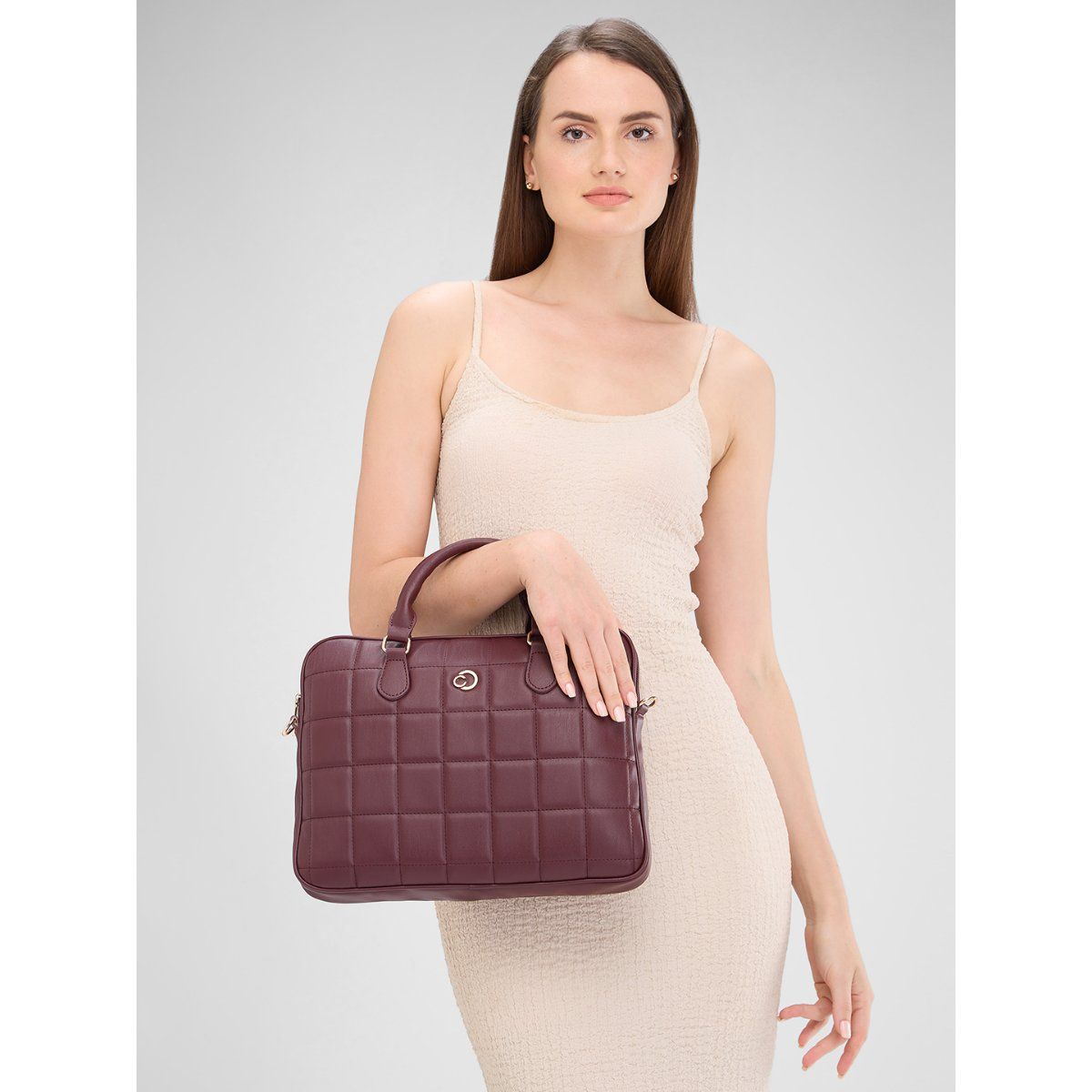 Buy Caprese Red Textured Laptop Bag Online