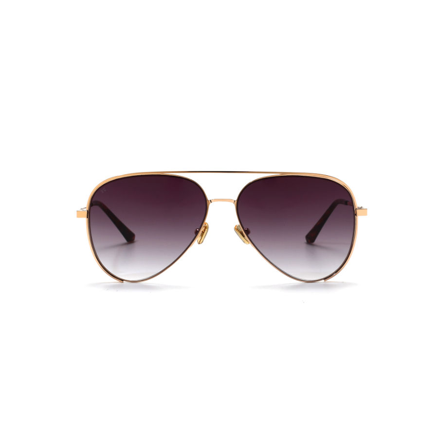 Buy French Connection Grey Lens Aviator Sunglass Full Rim Gold Frame ...