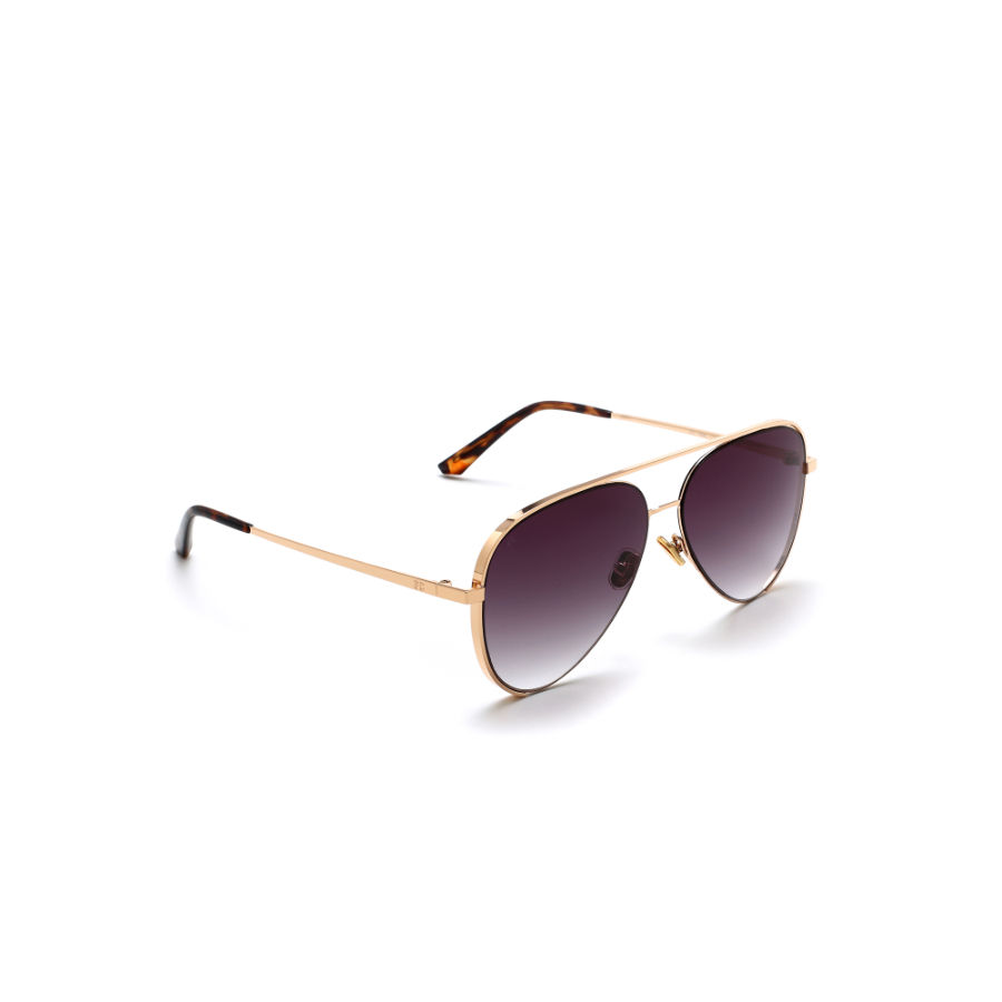 Buy French Connection Grey Lens Aviator Sunglass Full Rim Gold Frame ...