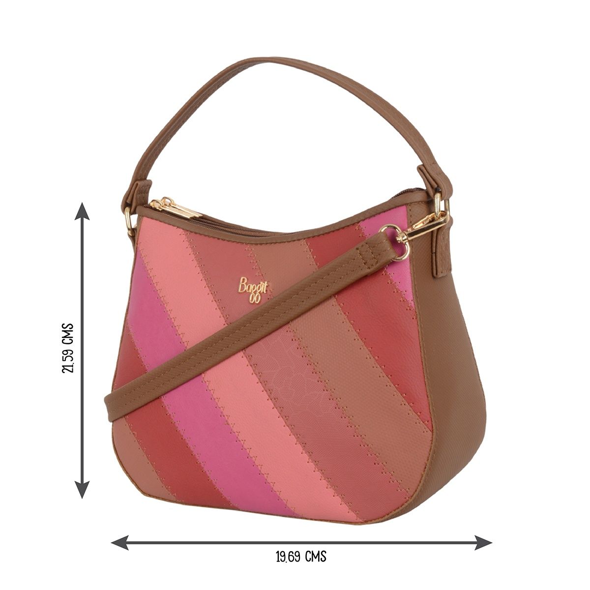 Buy Baggit Ramp Cnd Brown Saddle Handbag (S) Online