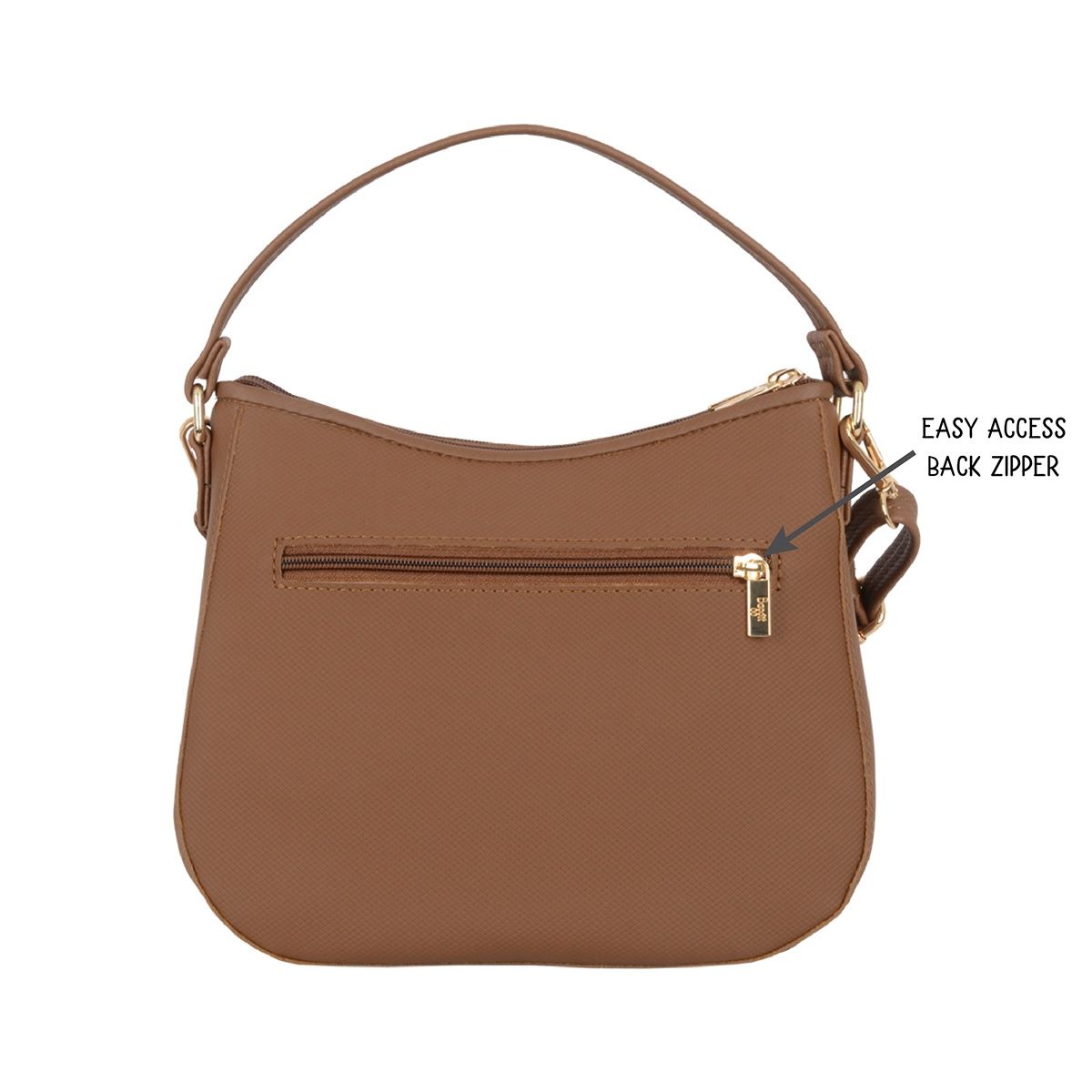 Buy Baggit Ramp Cnd Brown Saddle Handbag (S) Online