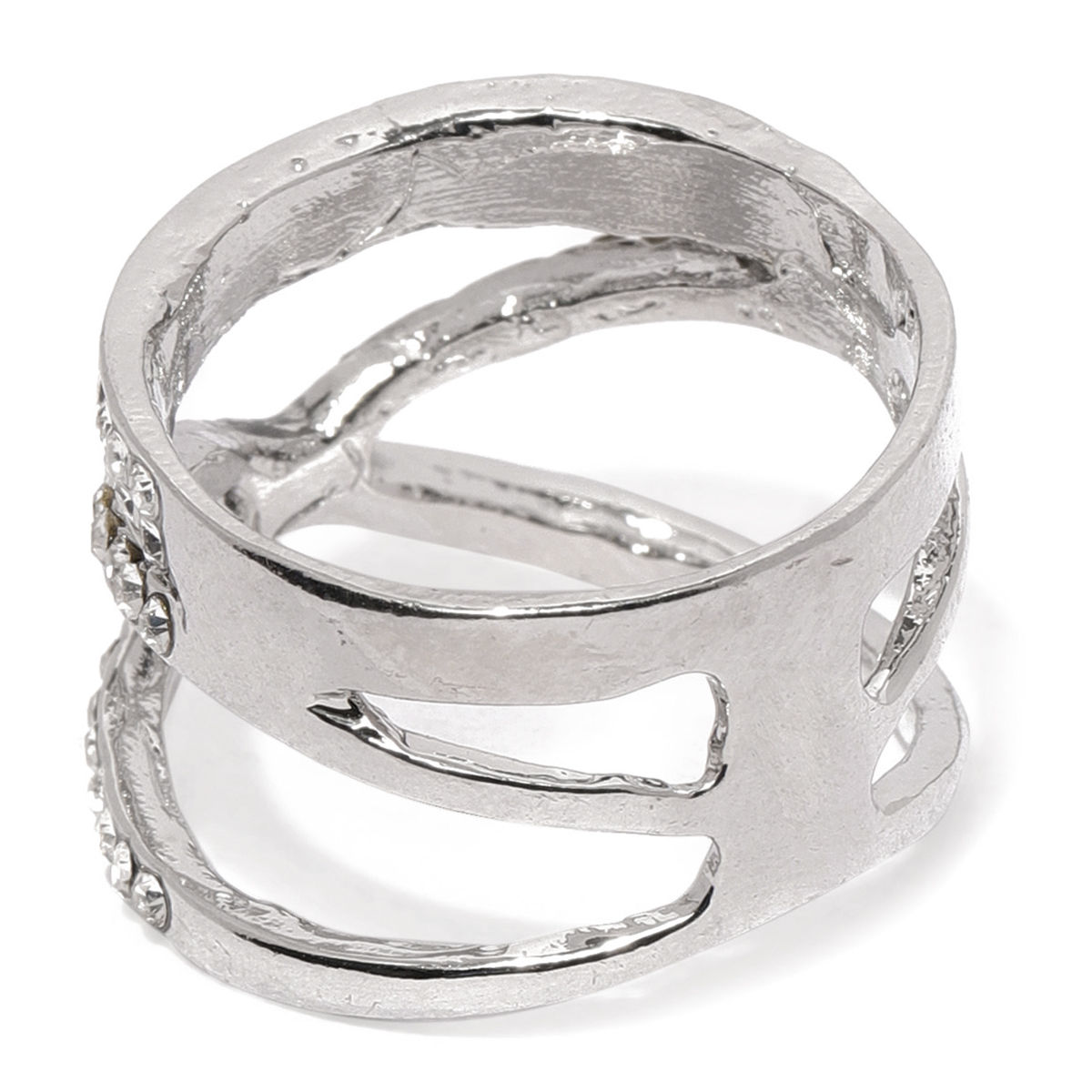 Toniq White Rhodium Plated Cz Finger Ring: Buy Toniq White Rhodium ...