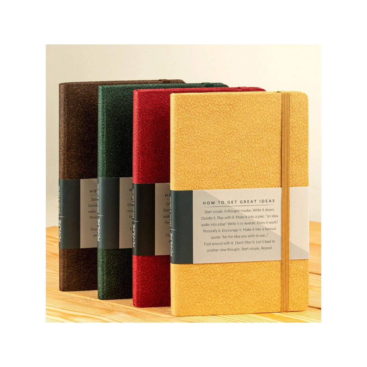 Pennline A5 Size Textured Hard Cover Notebook (Ruled) Brown: Buy ...