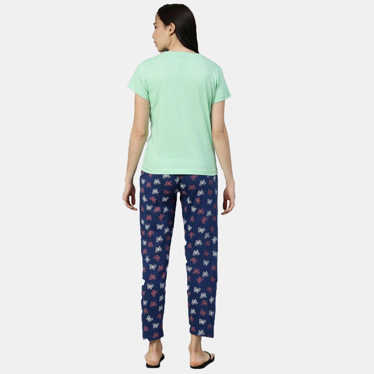 Kryptic Women Green And Navy Blue Printed Nightsuit Set Of 2 Buy
