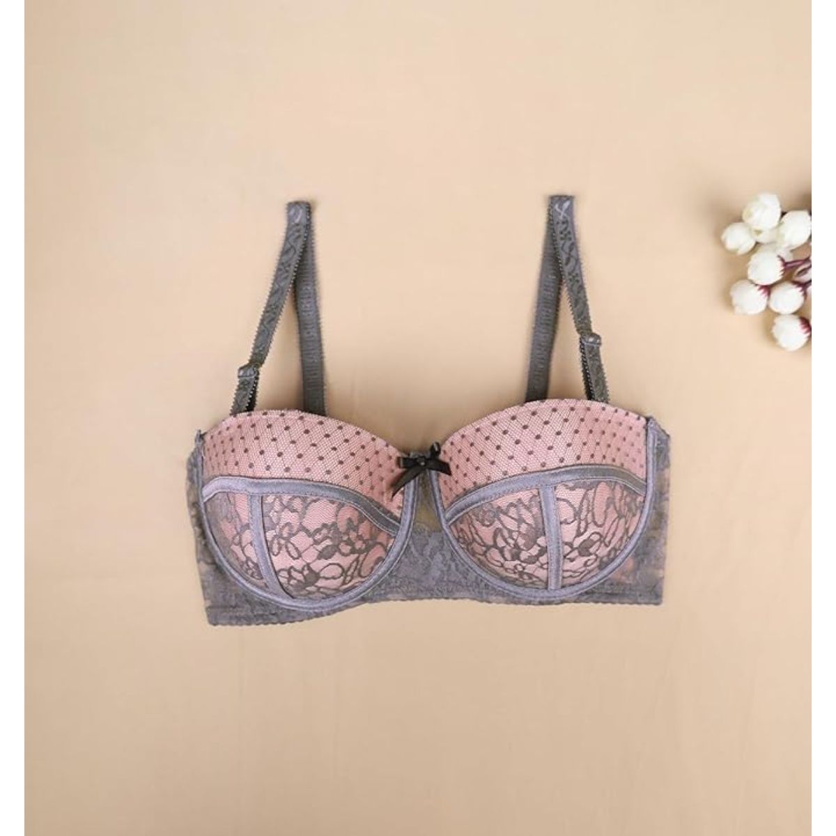 Buy Shyaway Susie 3/4th Coverage Underwired Lace Overlay Balconette ...