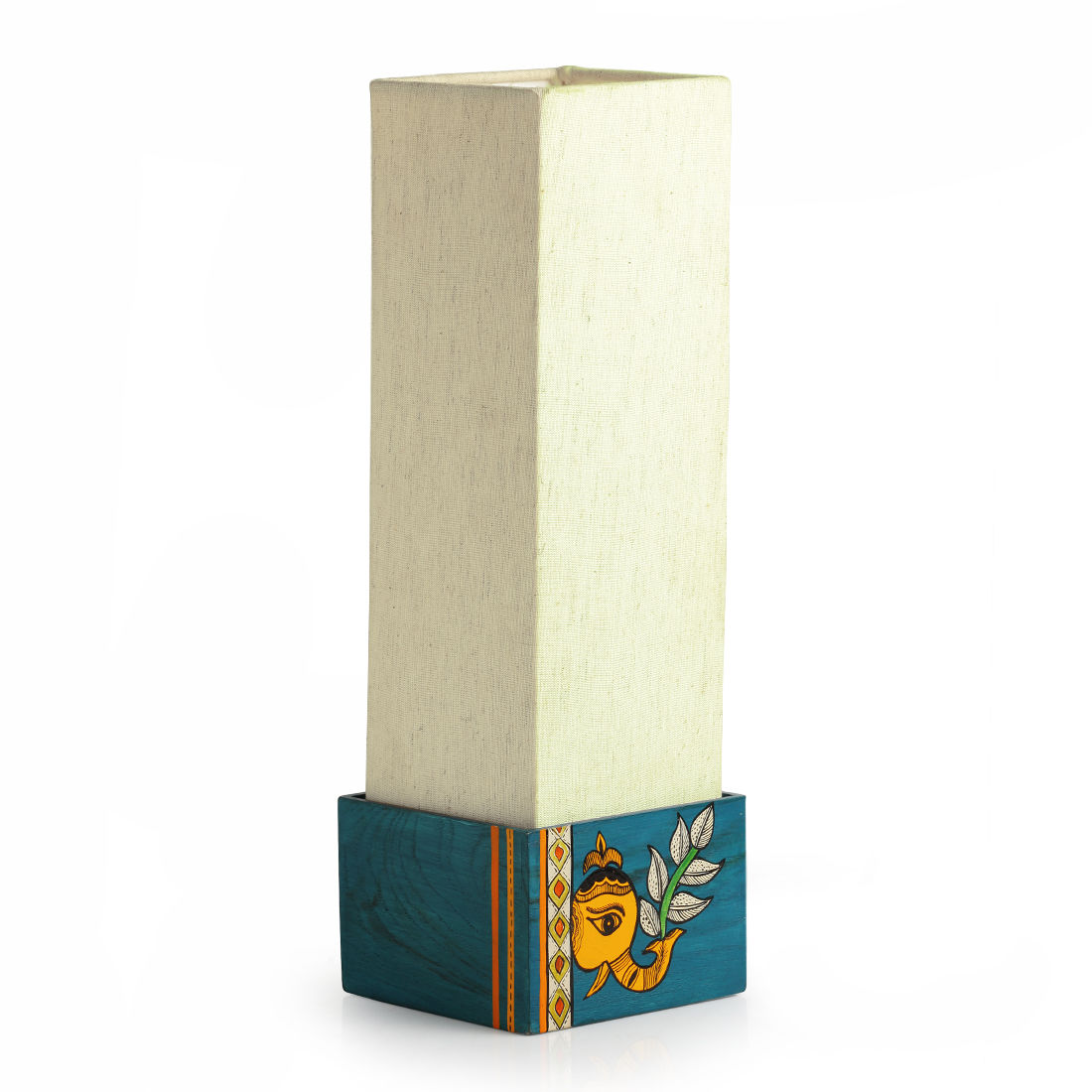 ExclusiveLane The Blueberry Elephant' Madhubani Hand-Painted Square ...