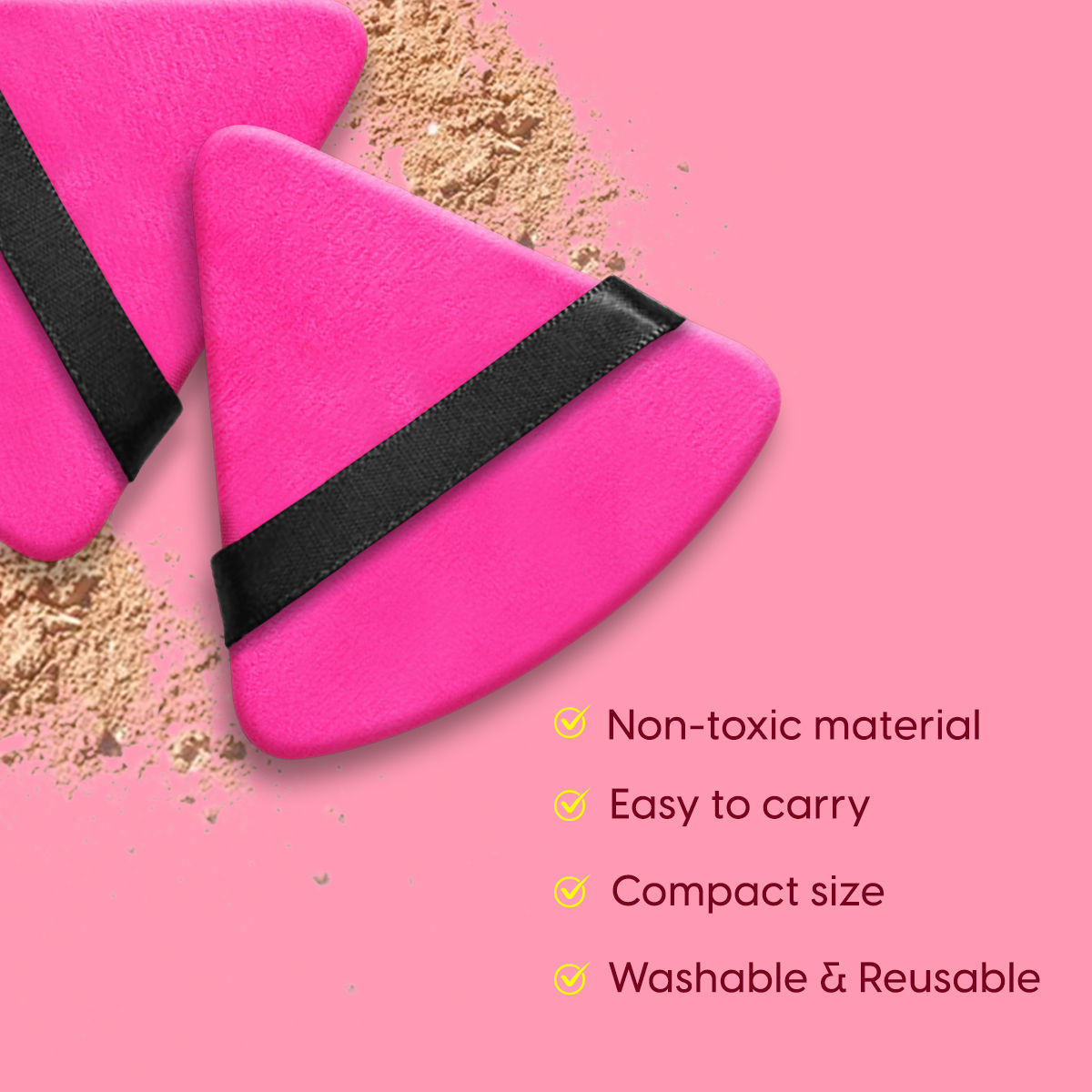 Matra Triangle Powder Puff Makeup Pizza Puff Sponge Finger Pad with ...