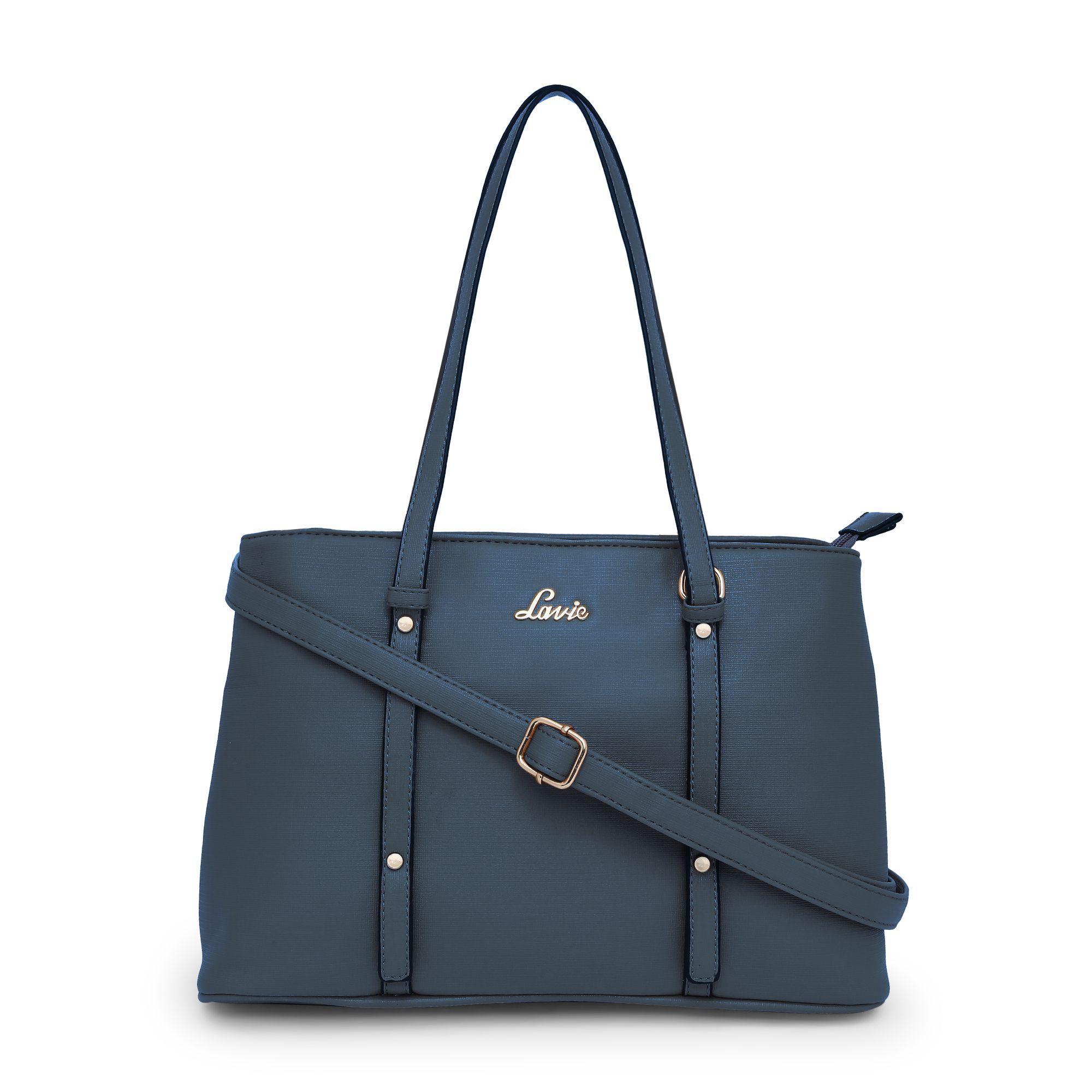 Buy Lavie Blue Solid Handbag Online