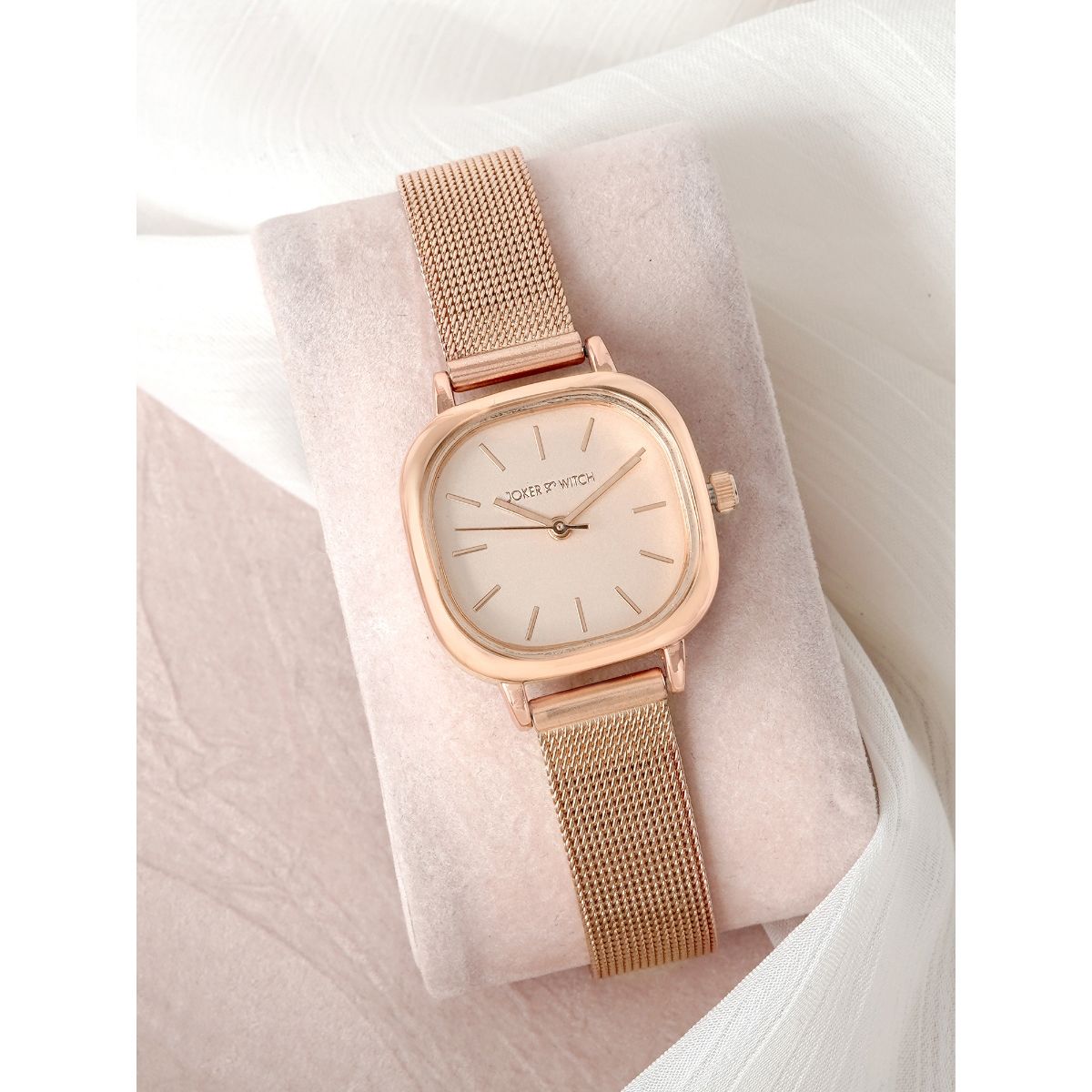 Buy Joker & Witch Cinque Rose Gold Mesh Strap Watch Online