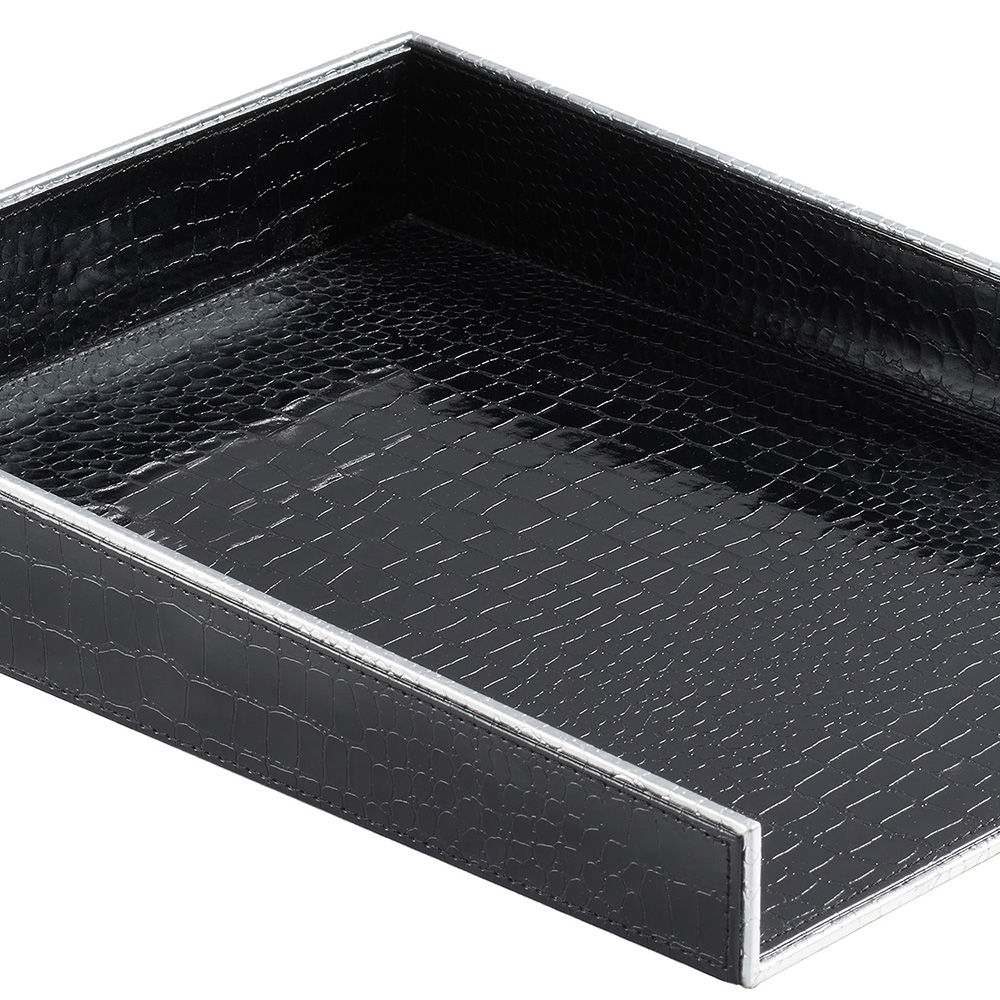 Buy Pure Home + Living Black Croco A4 Sheet Organizing Tray Online