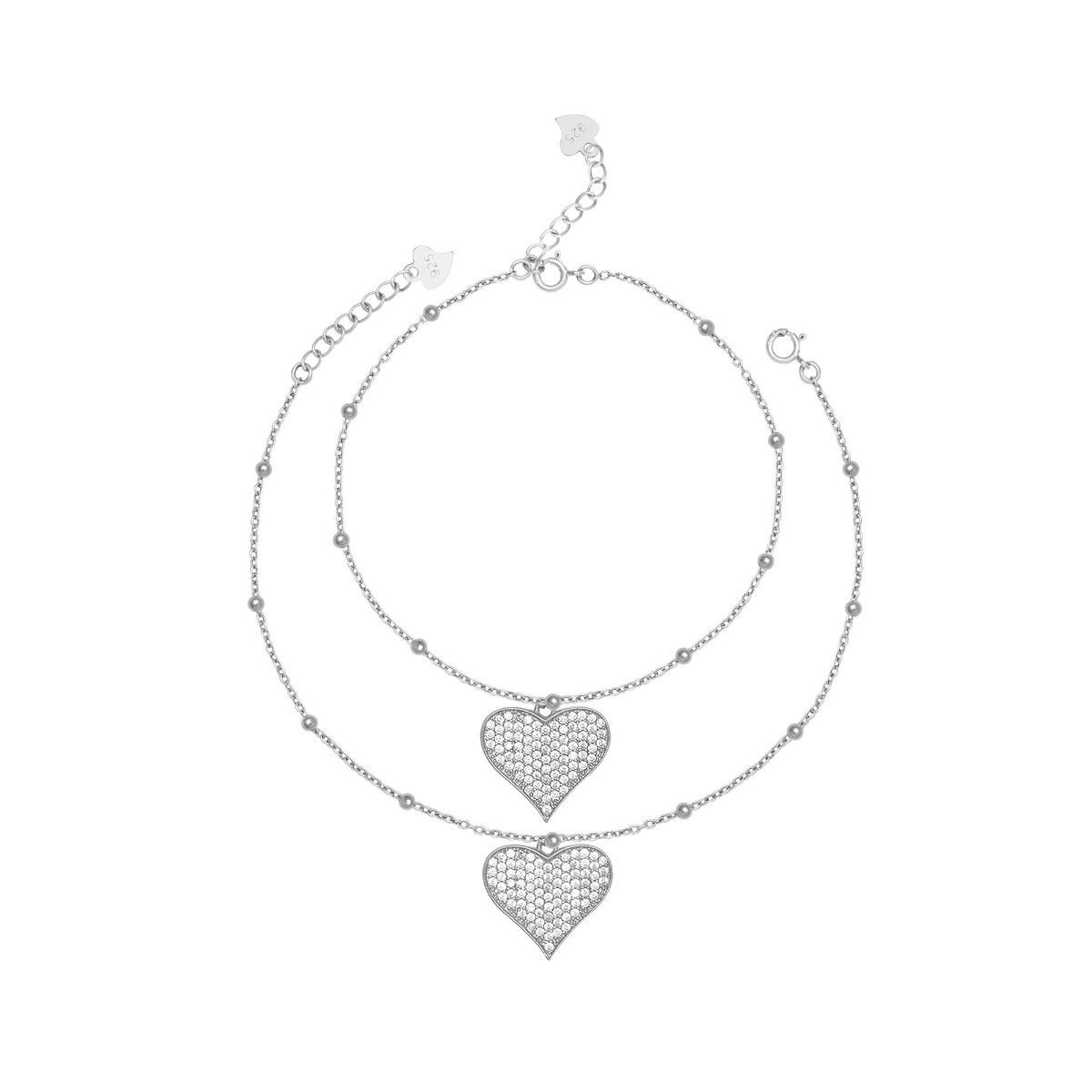 Buy Giva Sterling Silver Zircon Heart Anklet For Women With 925 ...