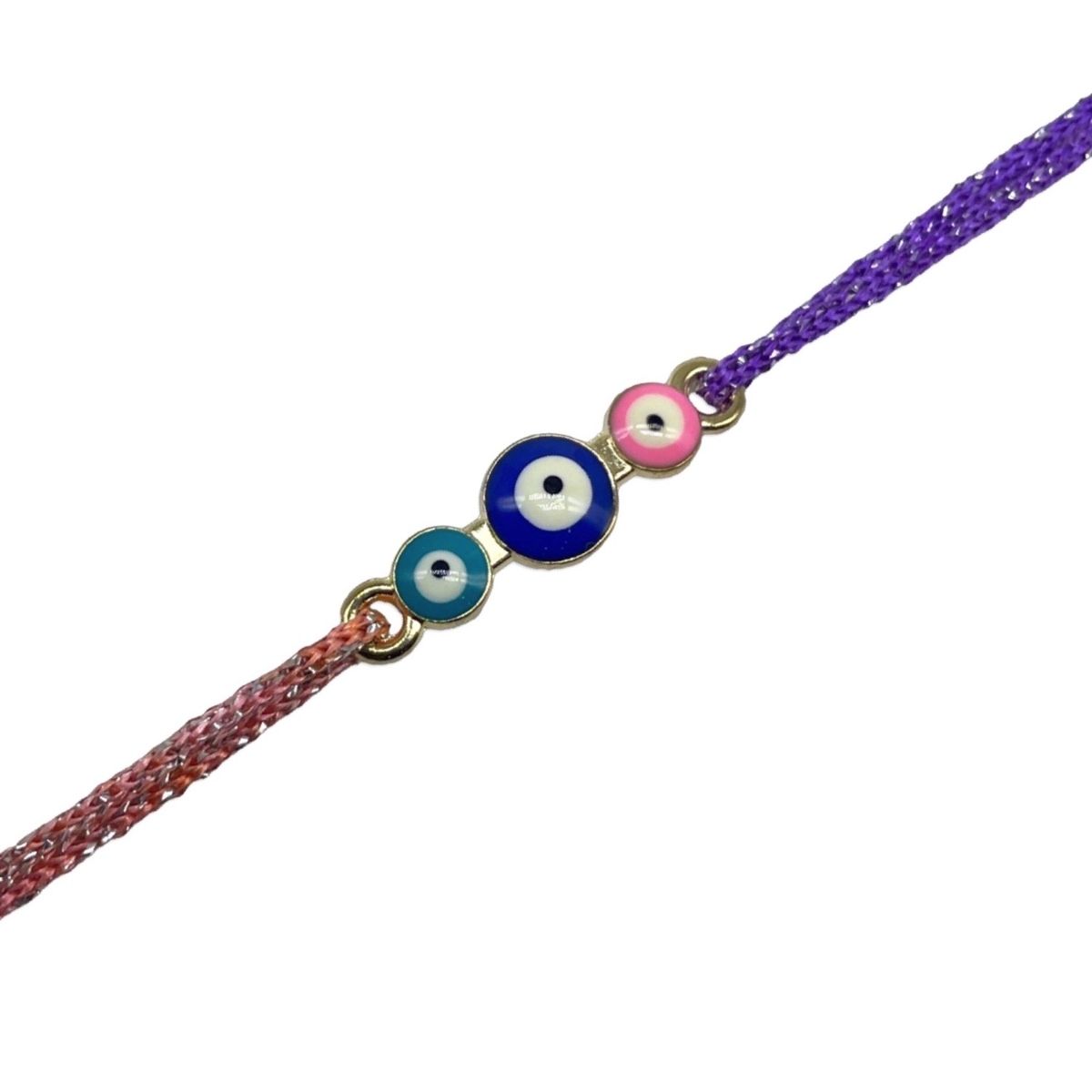 Buy Digital Dress Room Gold Plated Multicolor Evil Eye Charm Rakhi For ...