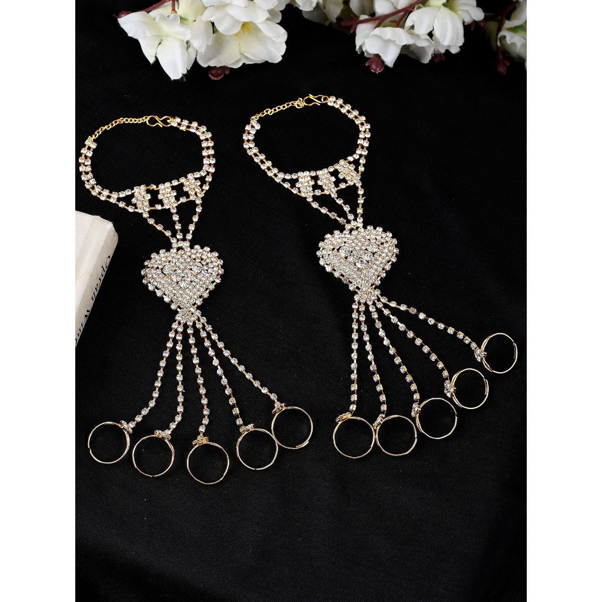 Buy Silvermerc Designs Gold Plated Traditional Hathfool Bracelet with 5 ...