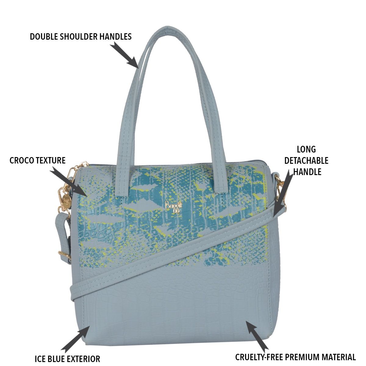 Buy Baggit Swaggy Blue Small Duffel Handbag Online