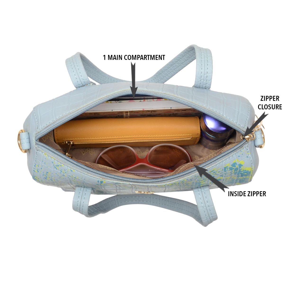 Buy Baggit Swaggy Blue Small Duffel Handbag Online