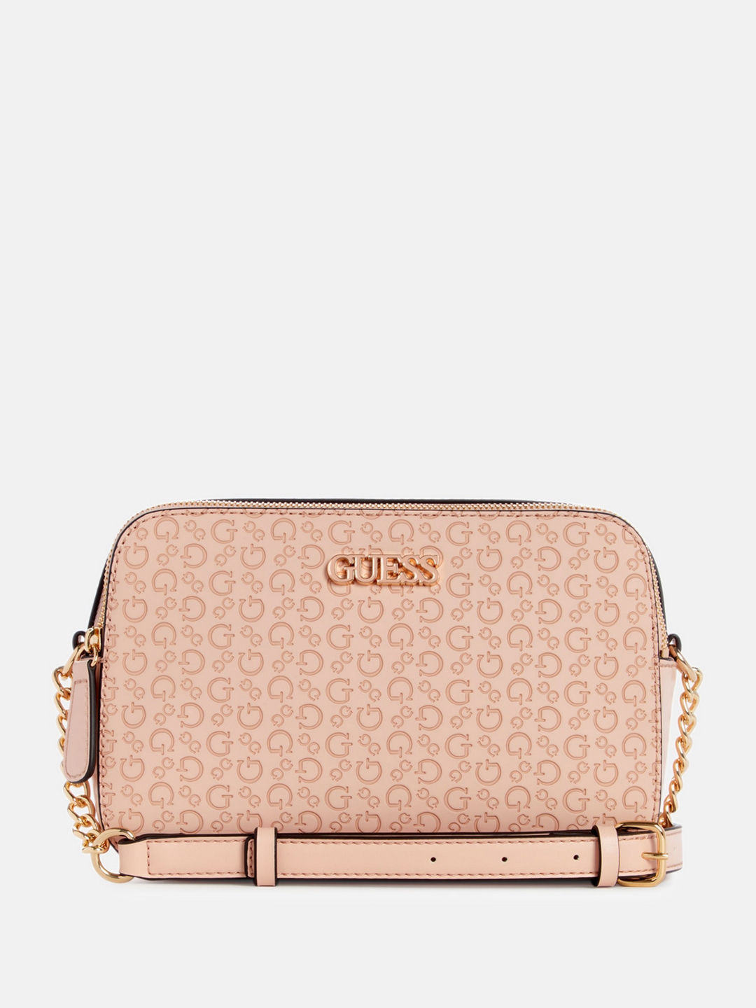 Buy Guess Rose Monogram Zakaria Double Zip Crossbody Bag Online