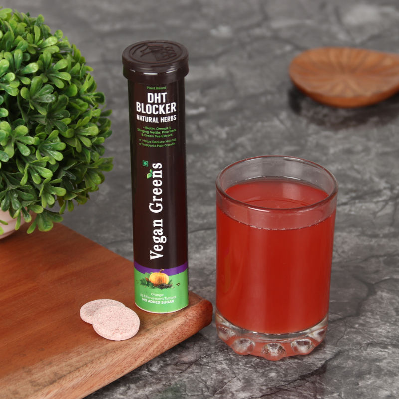 Buy Vegan Greens Plant Based DHT Blocker Natural Herbs Effervescent ...