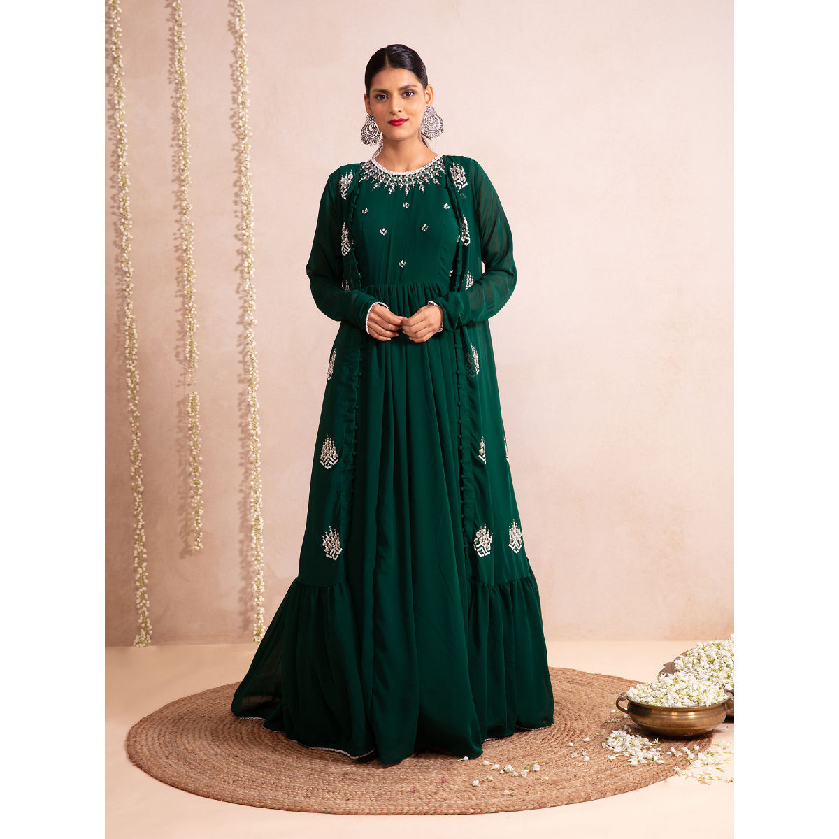 Gajra Gang Pataka Emerald Kurta With Jacket GGSKD17 (Set of 2): Buy ...