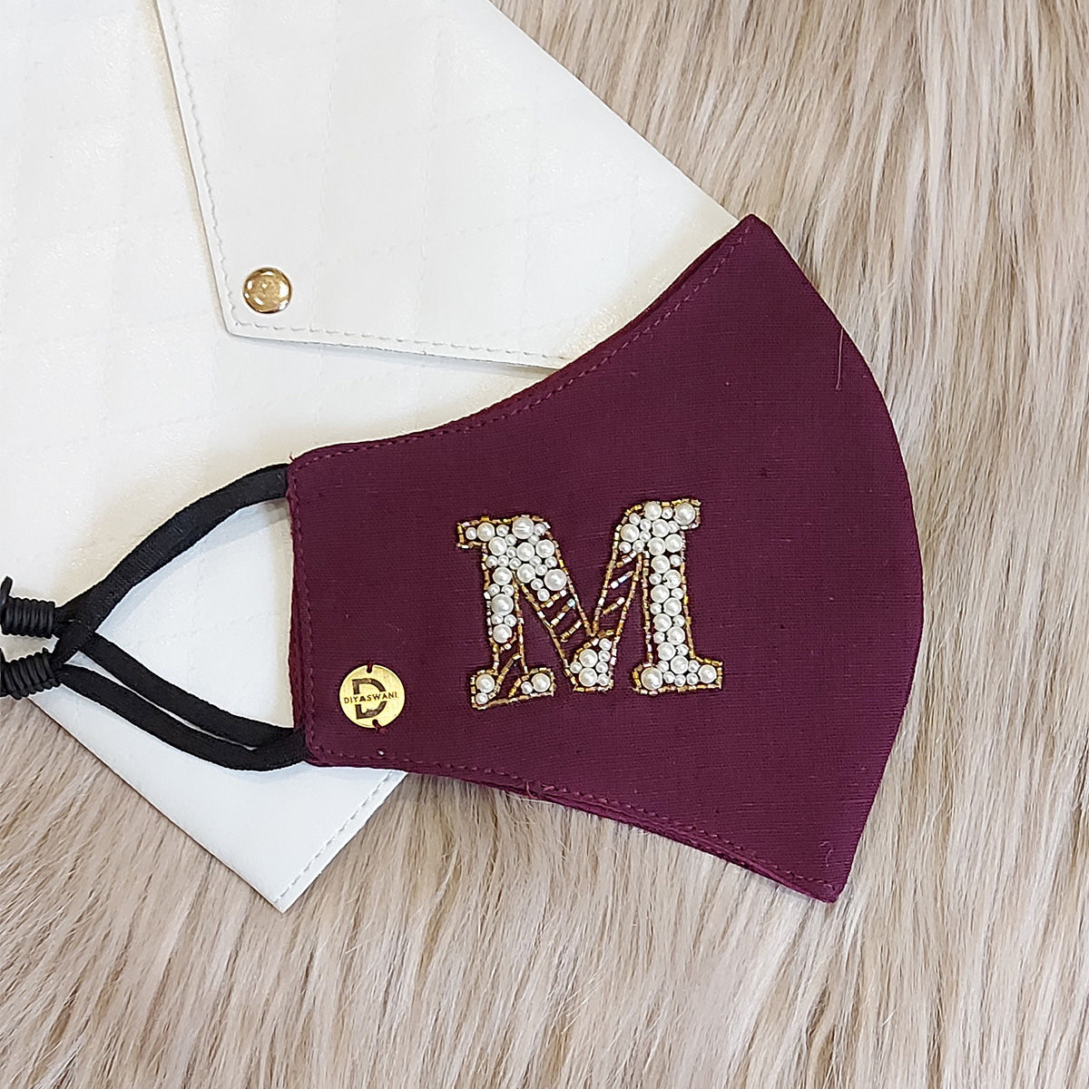 Buy Diya Aswani Marshella Pearly Letter M Mask Online
