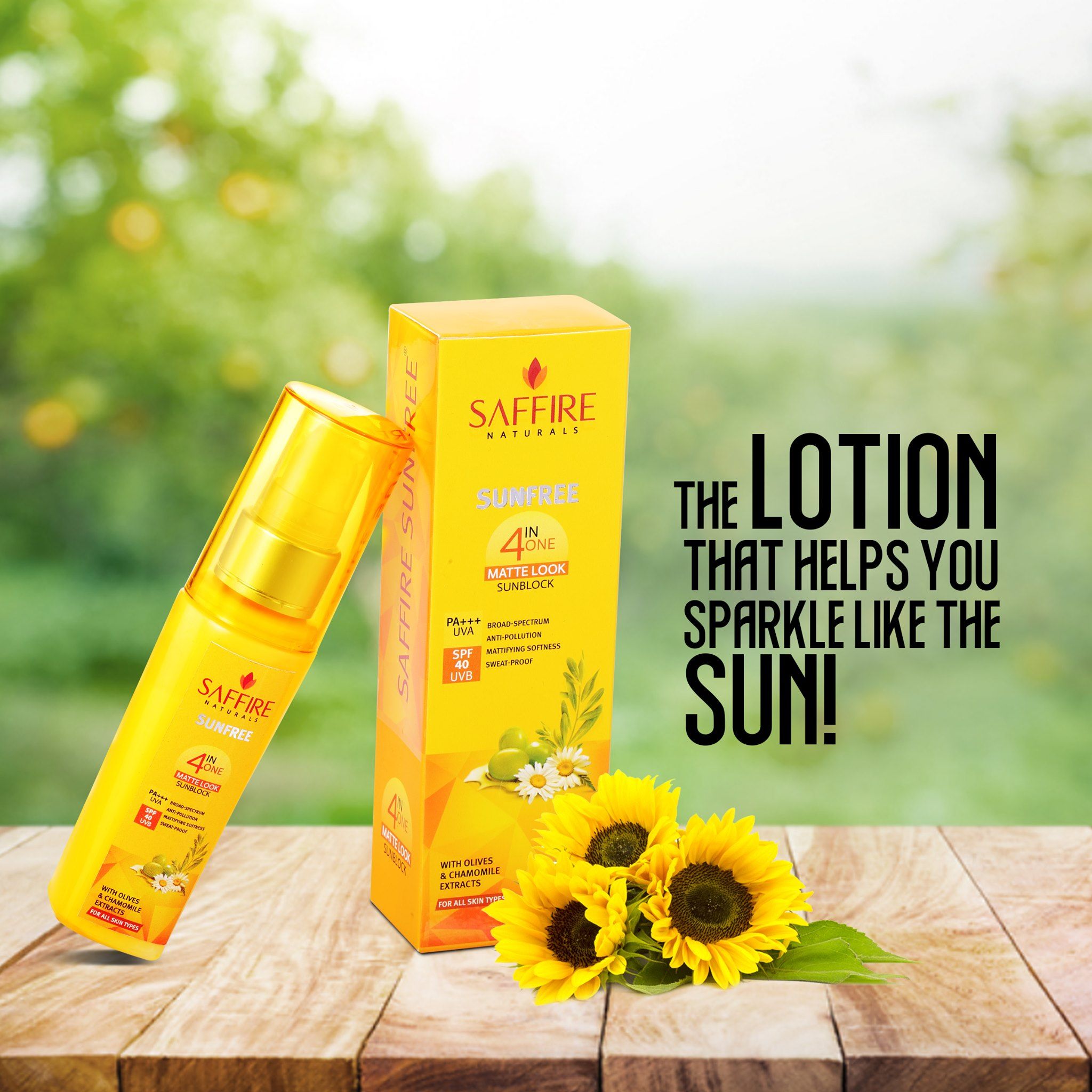 Buy Saffire Naturals 4-In-One SunFree Matte Look SunBlock SPF 40 Online