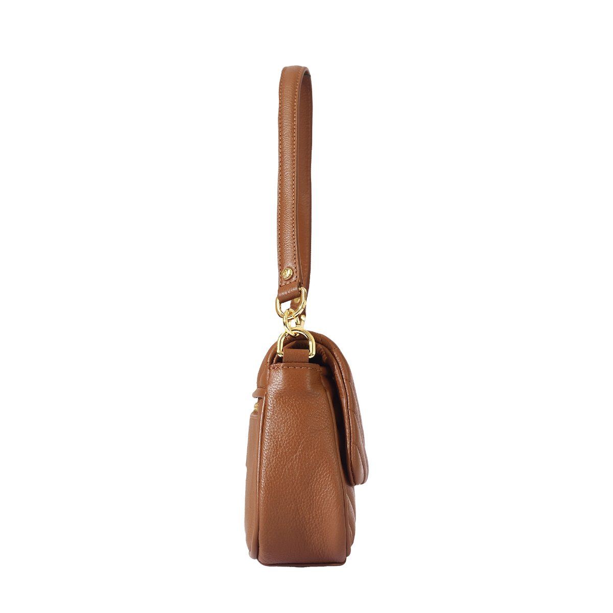 Buy Eske Summer Cognac Quilted Leather Shoulder Bag for Women Online