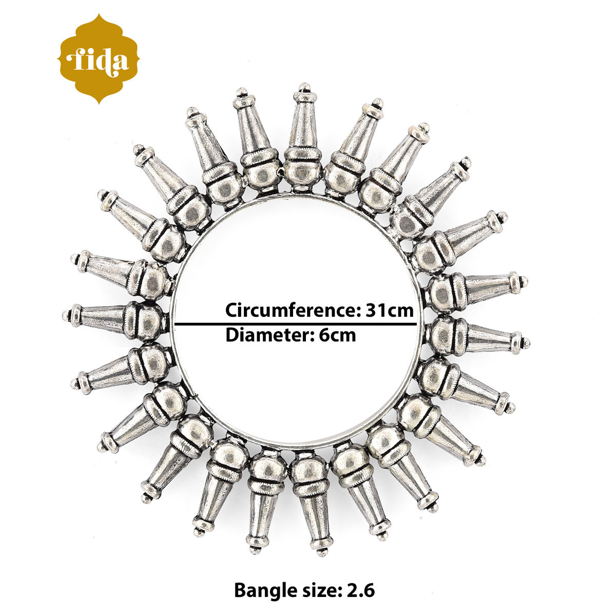 Fida Ethnic Traditional Oxidized Silver Bold Tribal Kada Bangle For ...