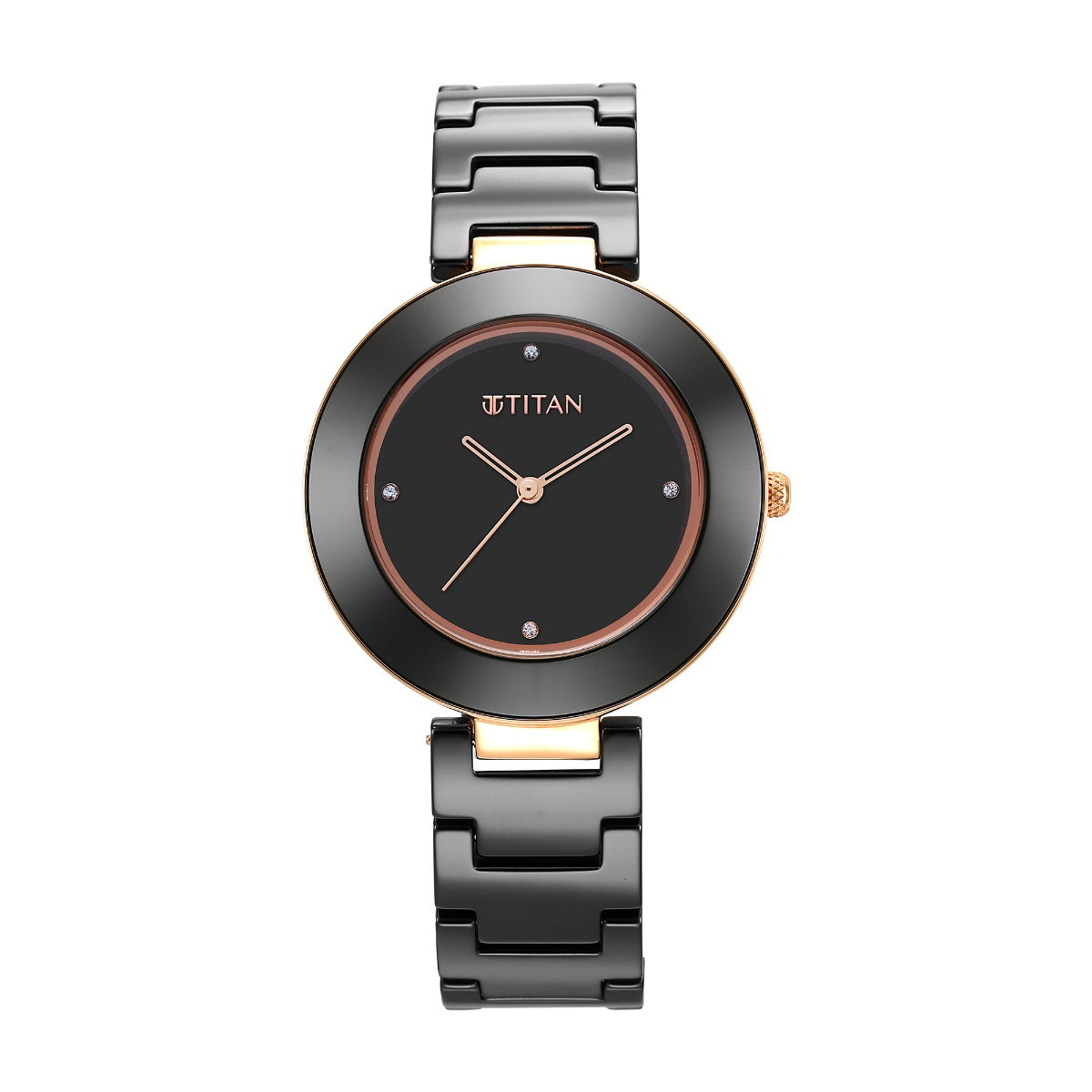 Titan Purple Ceramics 95189KC02 Black Dial Analog Watch for Women: Buy ...
