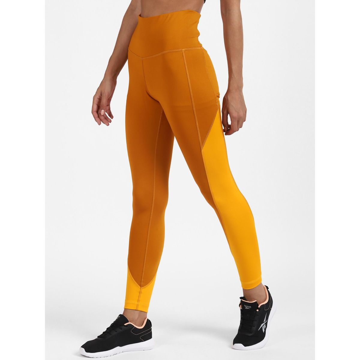 Reebok Wor Rib Tight Mustard Training Tights: Buy Reebok Wor Rib Tight ...