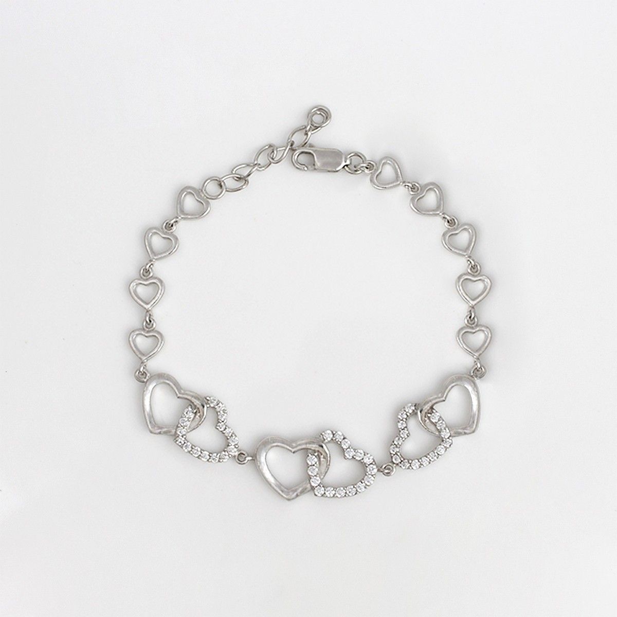 Giva 925 Sterling Silver Interlocked Heart Duo Adjustable Bracelet For Women And Girls: Buy Giva ...