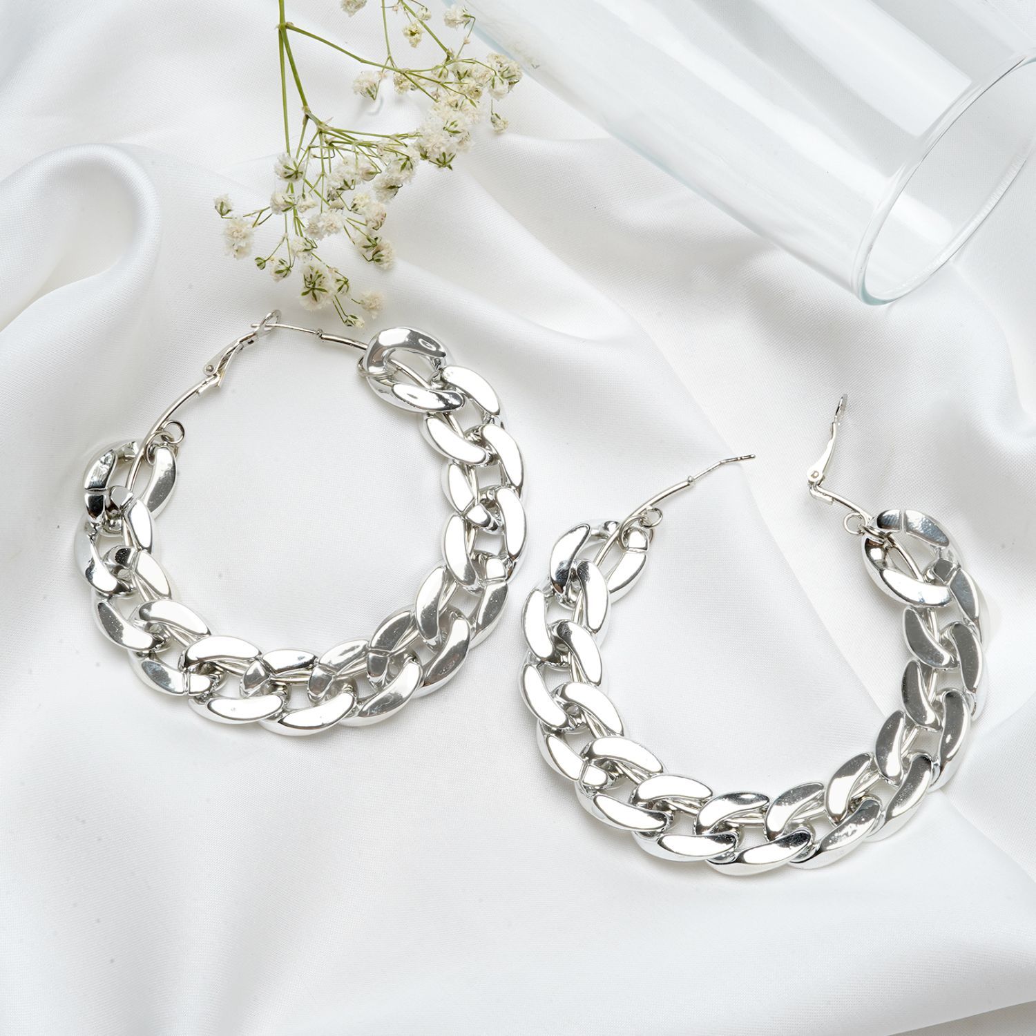 Buy Joker & Witch Retro Silver Chain Hoops For Women Online