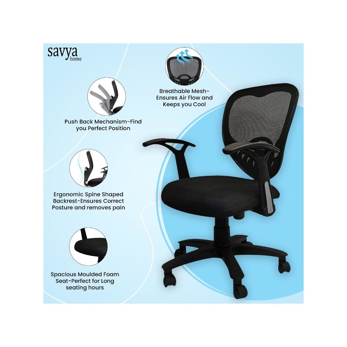 Buy Savya Home Delta Office Chair (Delta) Online