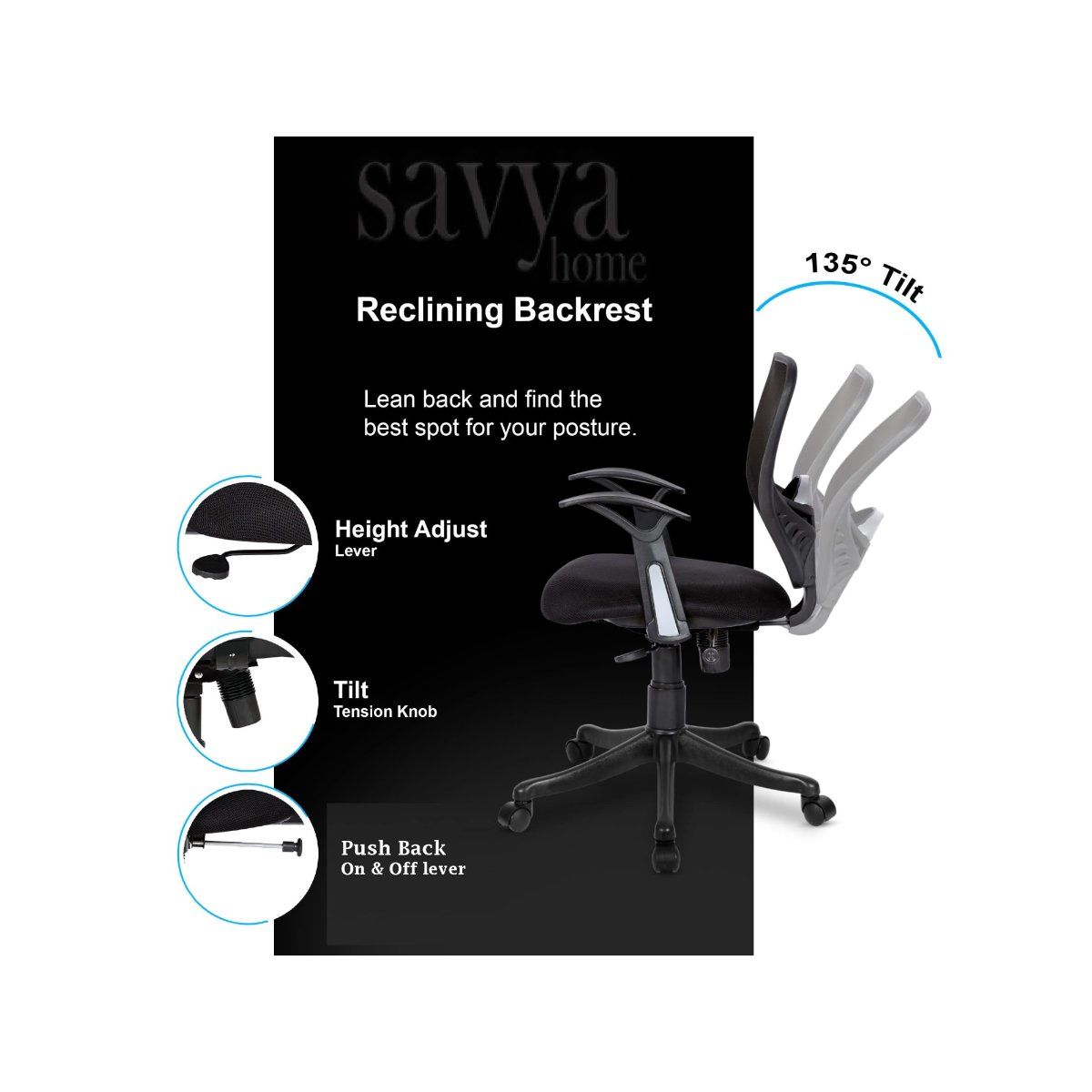 Buy Savya Home Delta Office Chair (Delta) Online